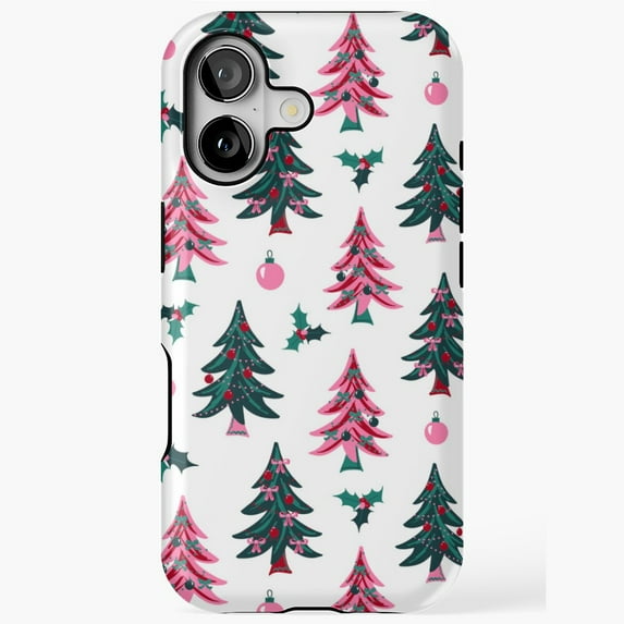 Coquette Vintage Pink Green Tree Pattern iPhone 17 to 11 Pro Max ...