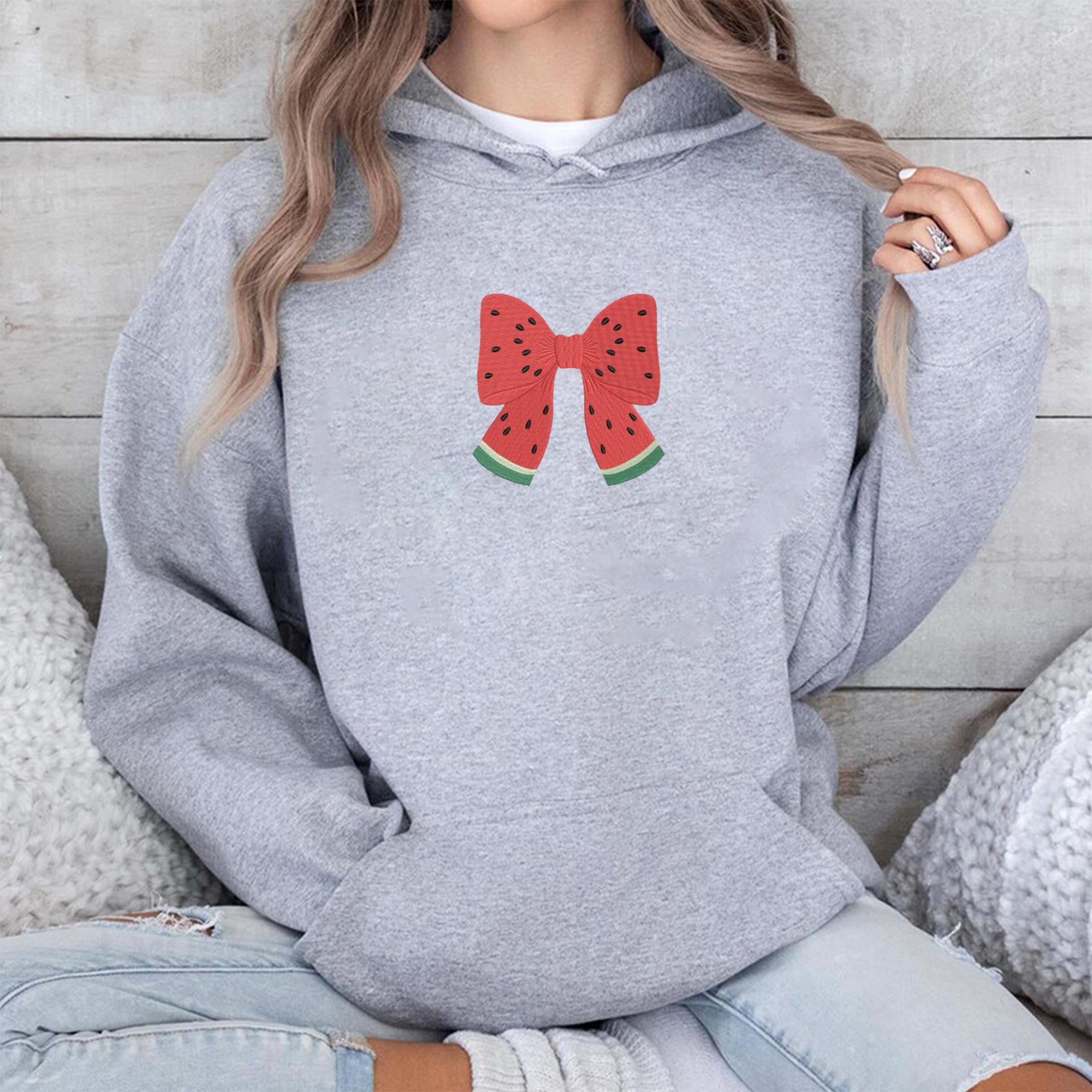 Coquette Watermelon Style Embroidered Heavy Blend Hoodie Summer Look ...