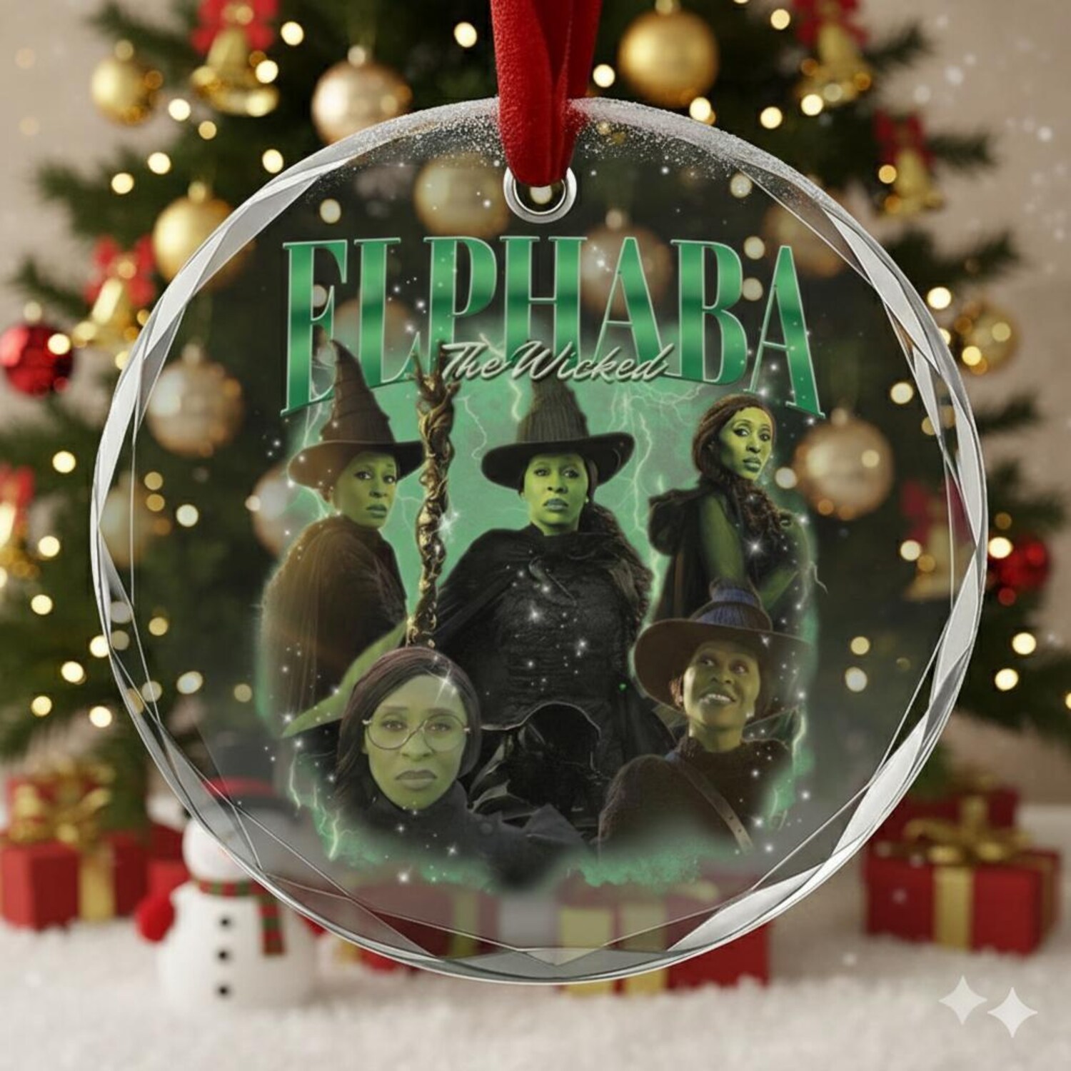 Coquette Wicked Change For Good Glass Ornament, Glinda and Elphaba ...