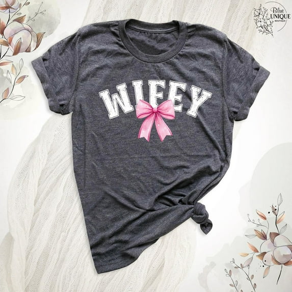 Coquette Wife Pink Bow Shirt, Wedding Party Shirt, Coquette Just ...