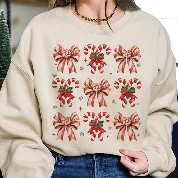 Coquette Winter Bow Aesthetic Sweatshirt - Walmart.com