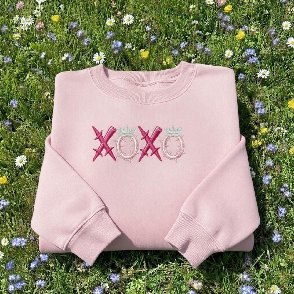 Coquette XOXO Embroidered Sweatshirt, Soft Goth Valentine Gift, Barbed ...