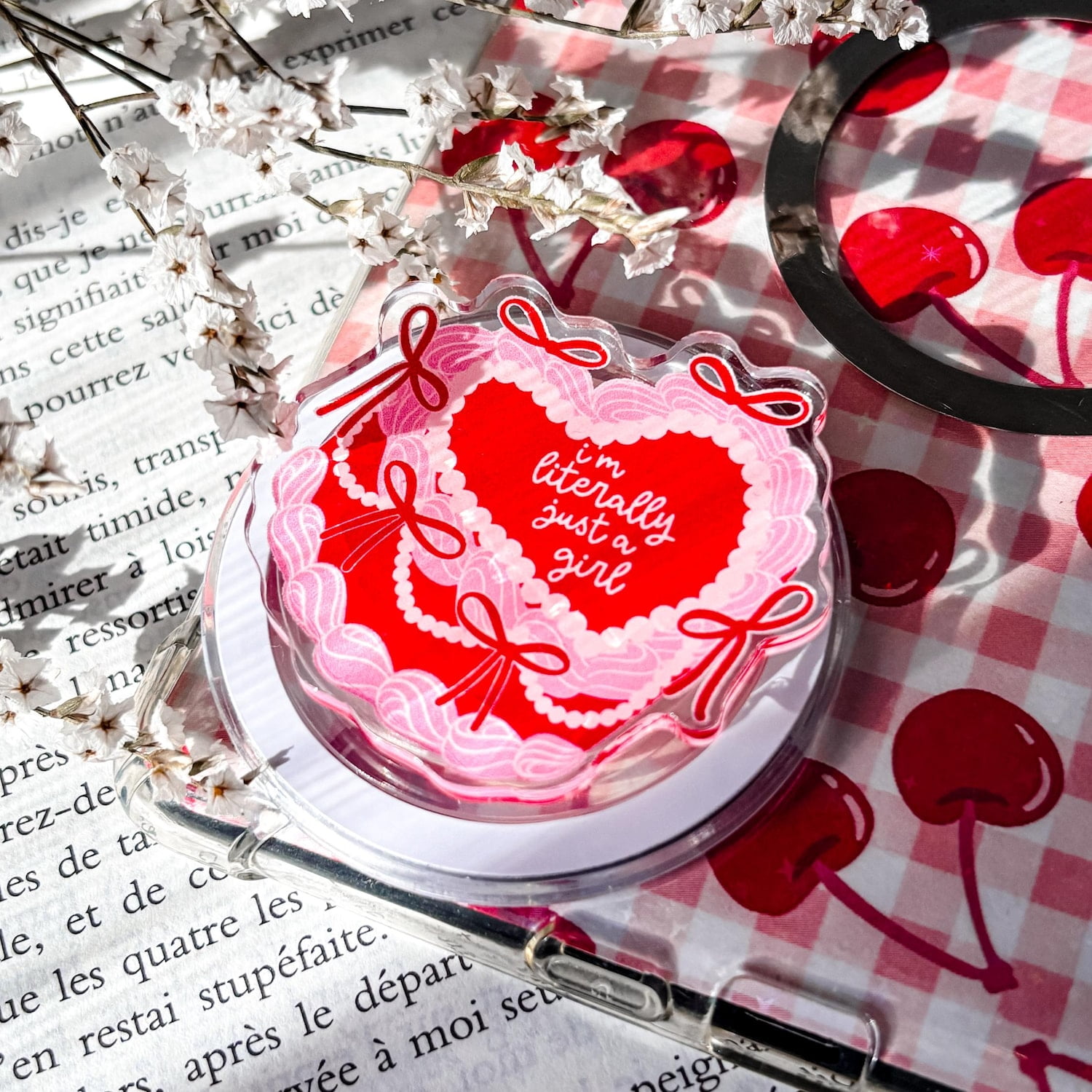 CoquetteGrip Red Heart Bookish Phone Grip Magnetic Holder Accessories ...