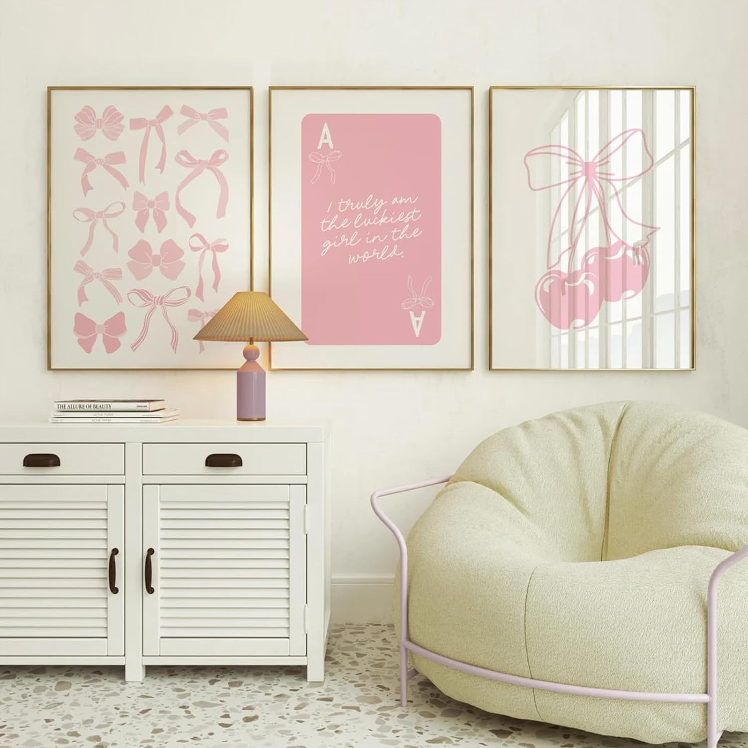 CoquetteJANS.NO1 Pink Bow Wall Art Girl Room Canvas Posters Preppy ...