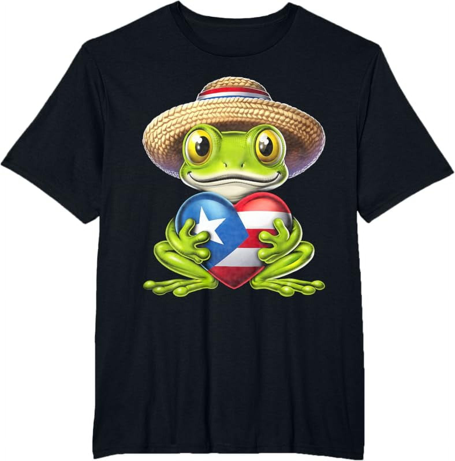 Coqui Frog Puerto Rico Heart Puerto Rican Flag Taino Boricua T-Shirt ...