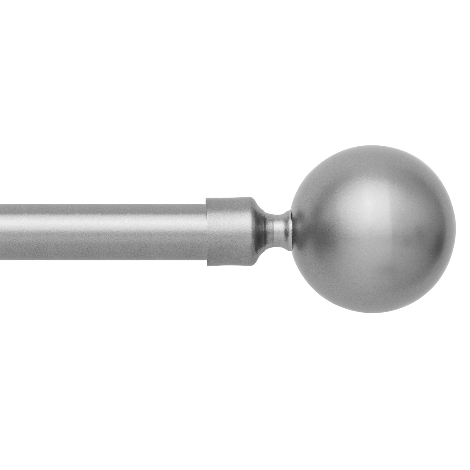 Coquilles Classic Collection Adjustable Silver Ball Finial Curtain Rod ...