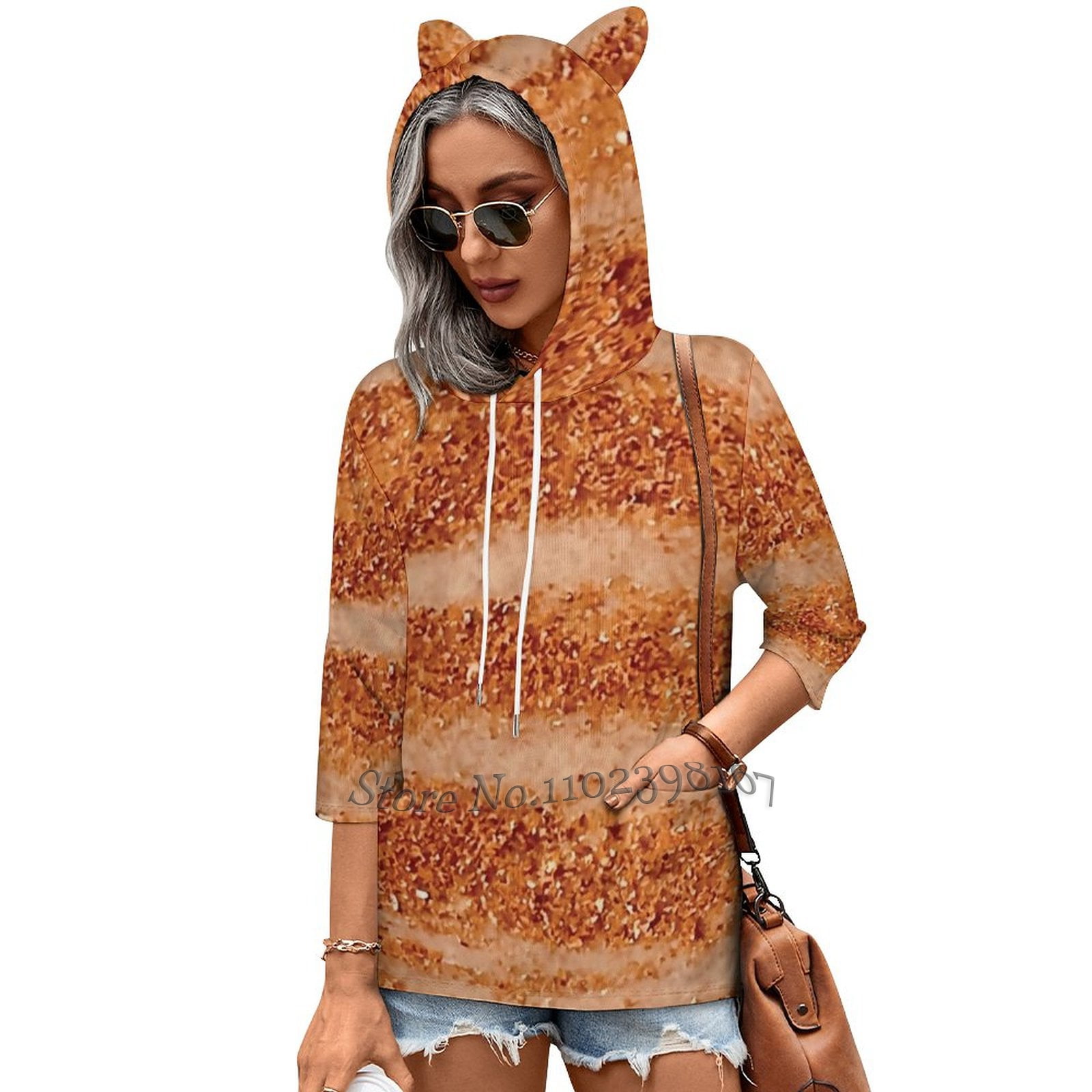 Coquina Sand Art Oversized Hoodie Women Drawstring Sweatshirts ...