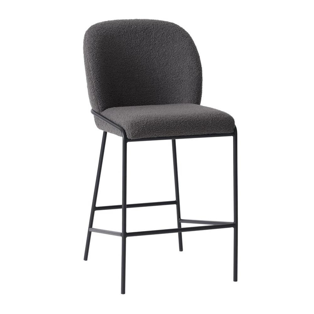 CorLiving Blakeley Dark Gray Boucle Fabric Counter Height Barstool w ...
