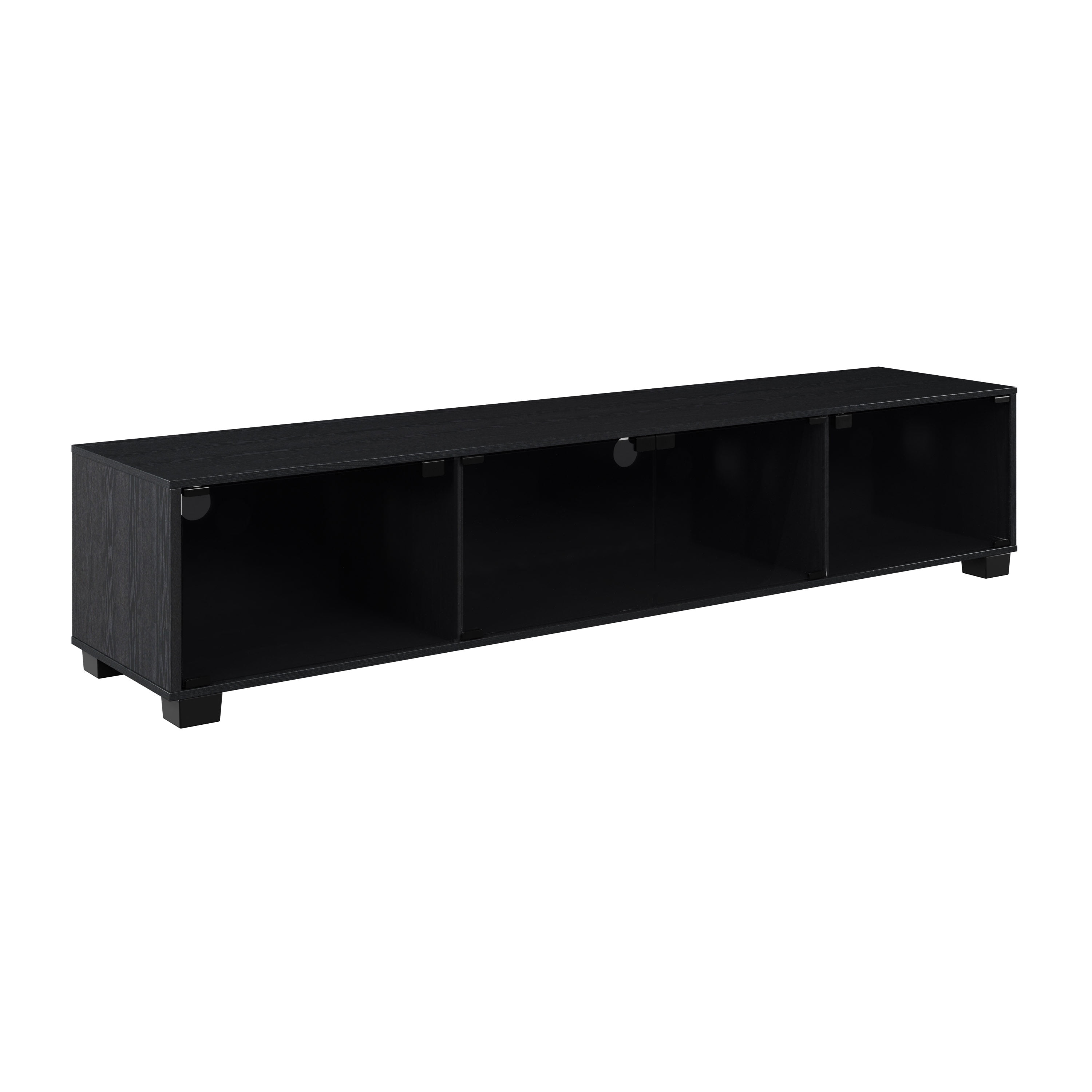 CorLiving Bromley Modern Black Engineered Wood TV Stand with Glass Door ...
