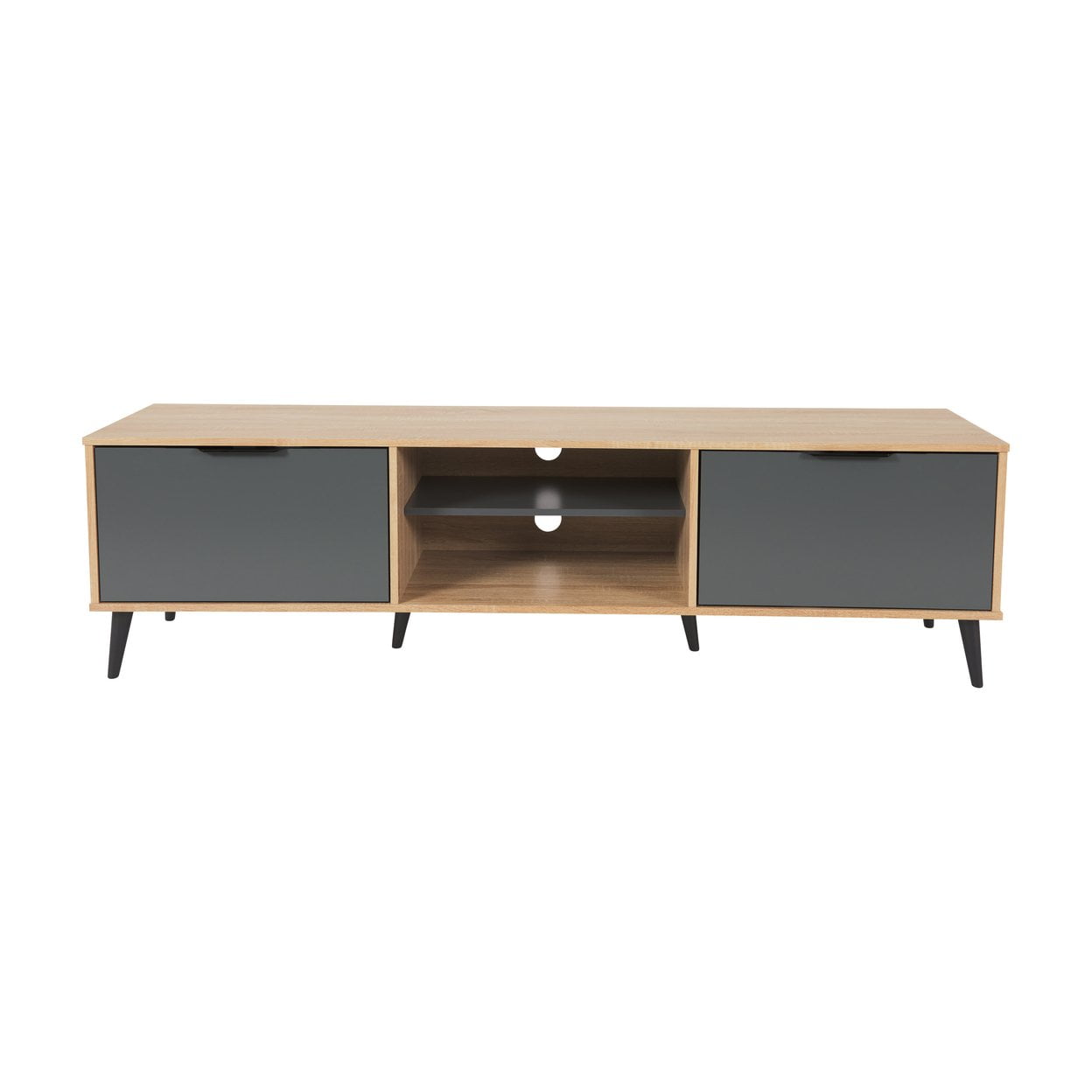 CorLiving Cole Modern Light Brown and Gray TV Stand with Open and ...