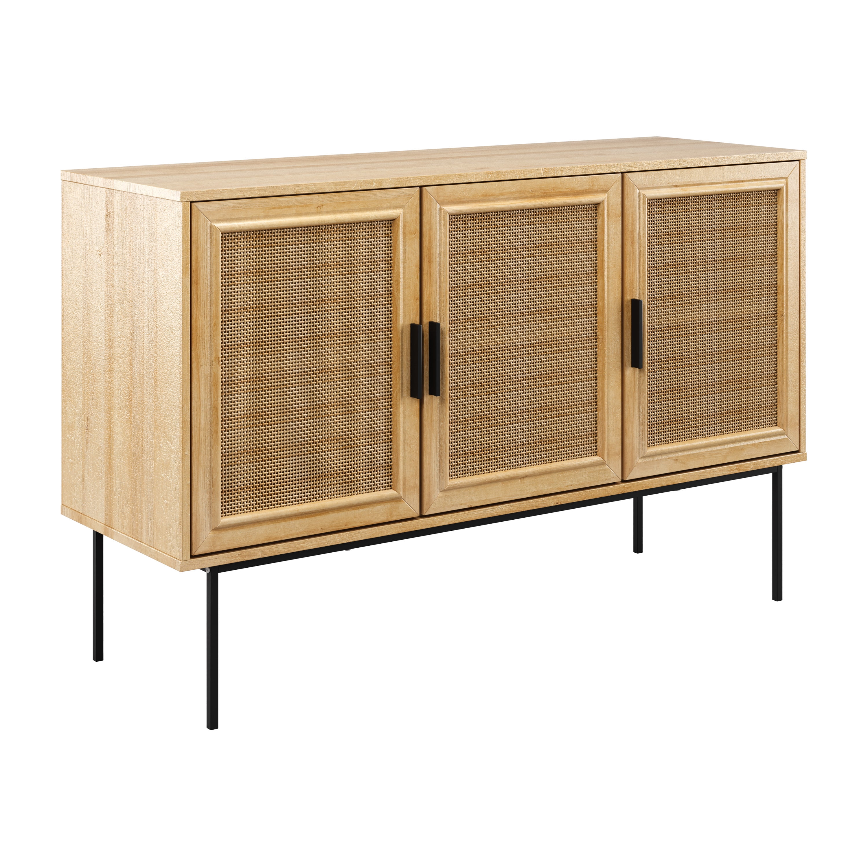 CorLiving Emmett Light Brown Engineered Wood and 3 Lattice Doors Buffet ...