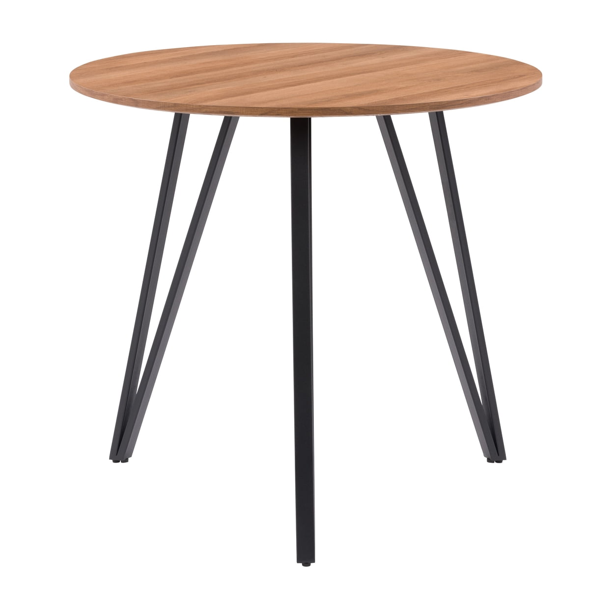 CORLIVING Ezra Round Brown Dining Table, Faux Woodgrain, Seats Up to 4 ...