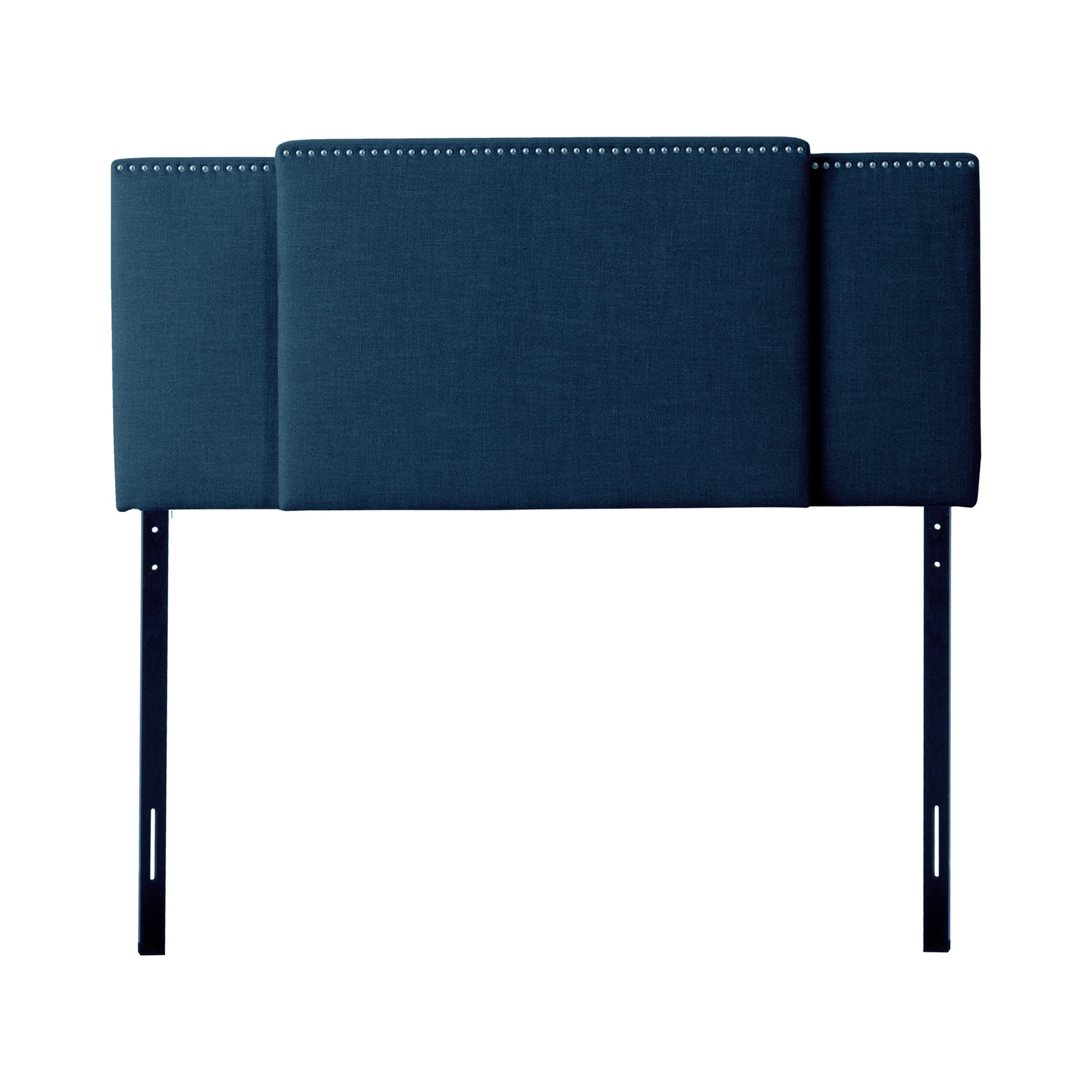 CorLiving Mia Stylish Blue Upholstered Adjustable Headboard for Full ...