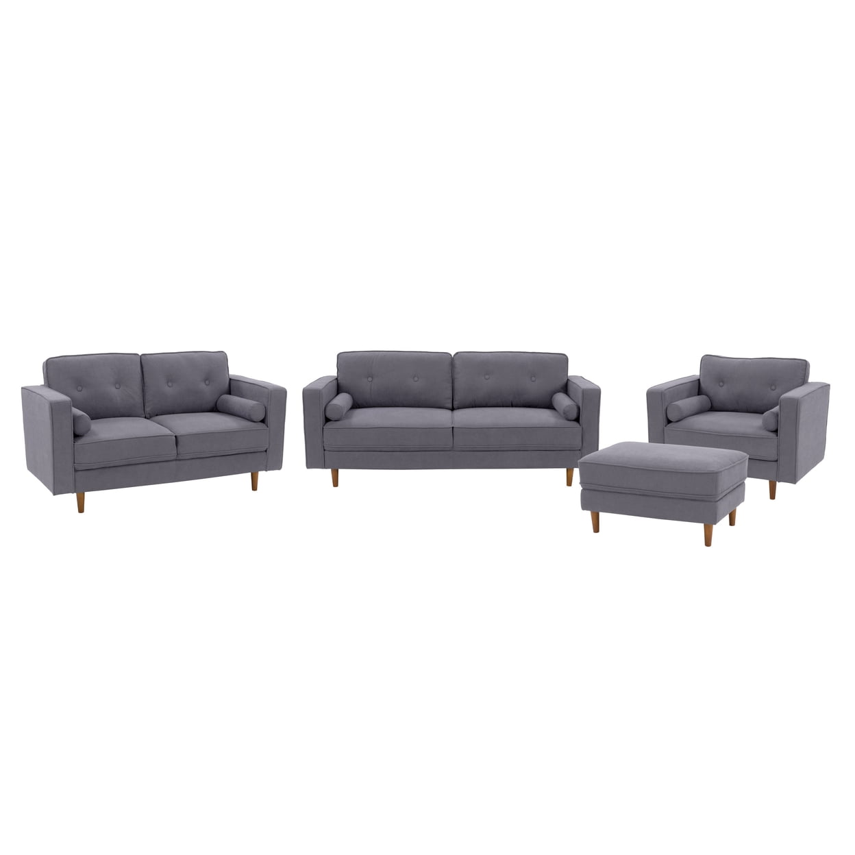 CorLiving Mulberry Mid-Century Modern Gray Microfibre 4-Piece Set for ...