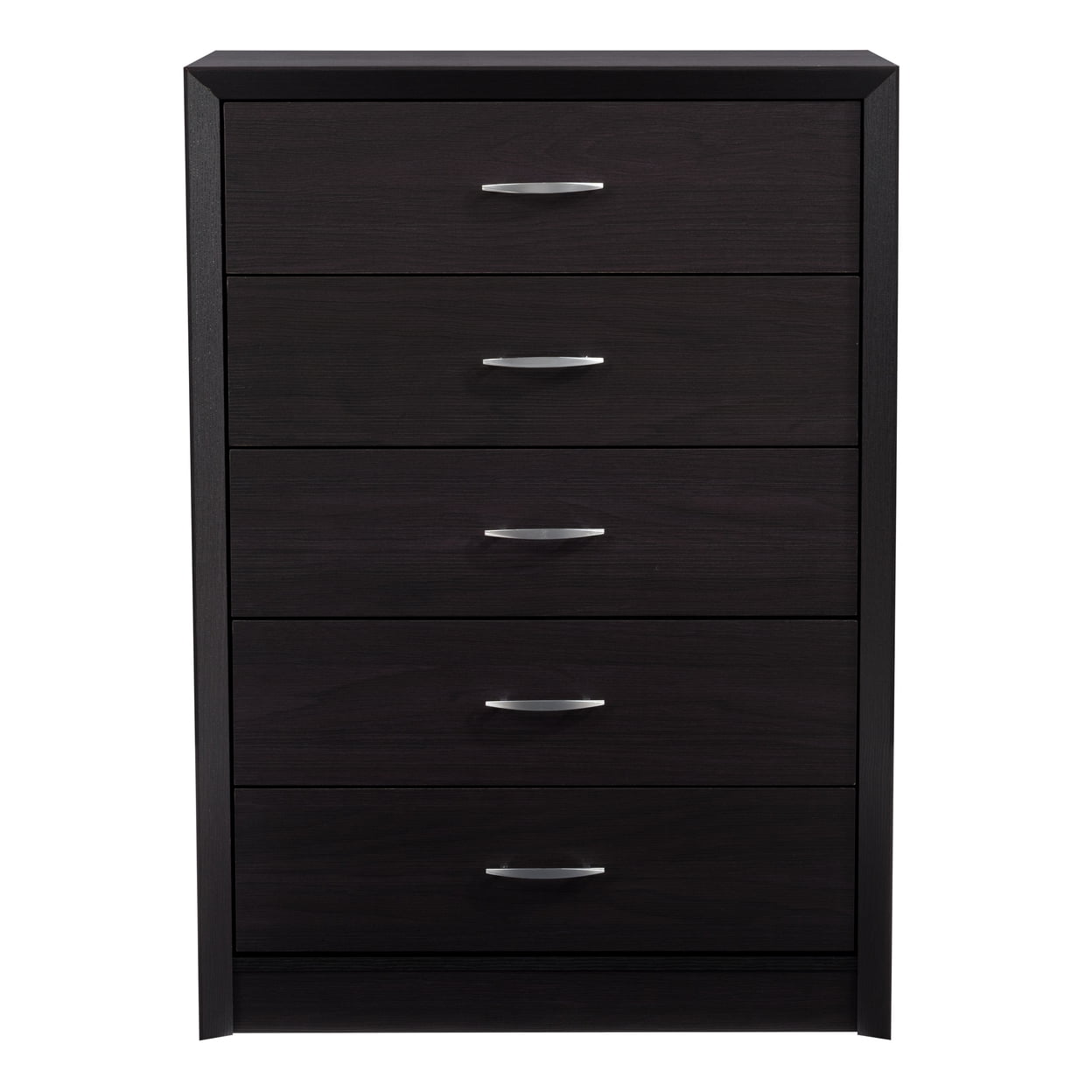 CorLiving Newport Mid Century Modern Black Engineered Wood 5-Drawer ...