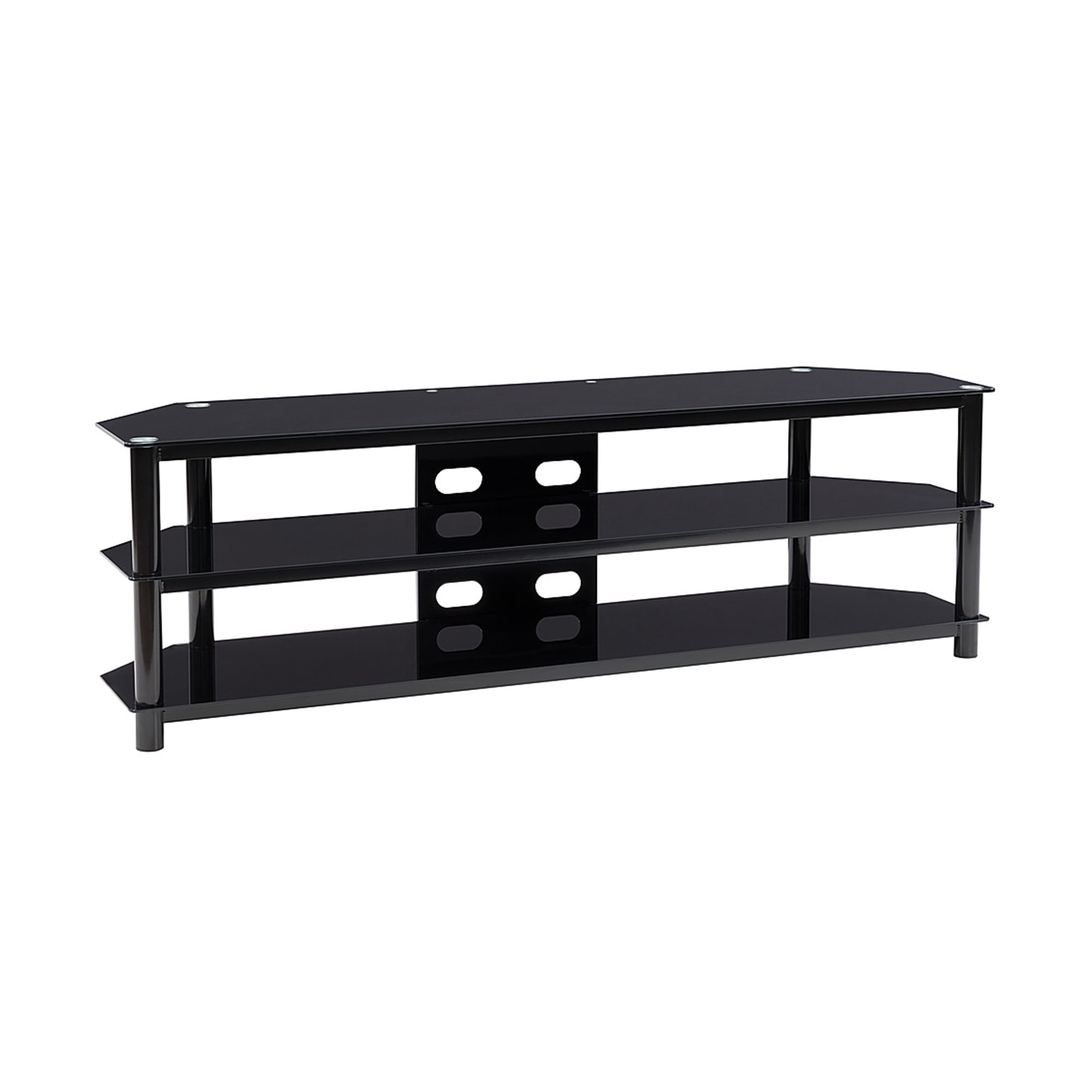 CorLiving Travers 3 Tier Tempered Safety Glass TV Bench, Ideal for TVs ...