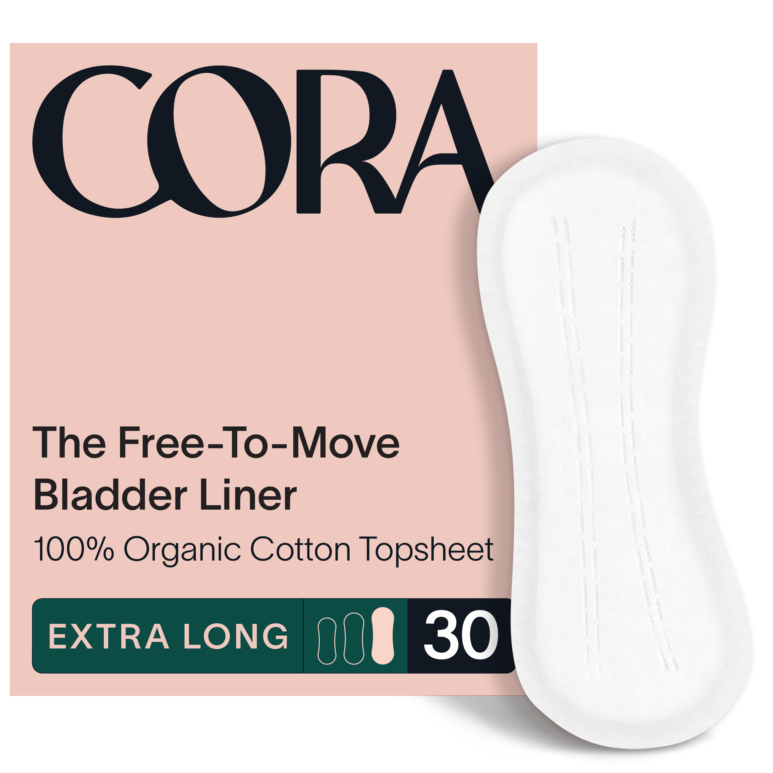 Cora 100% Organic Cotton Topsheet Bladder Incontinence Liners, Extra ...