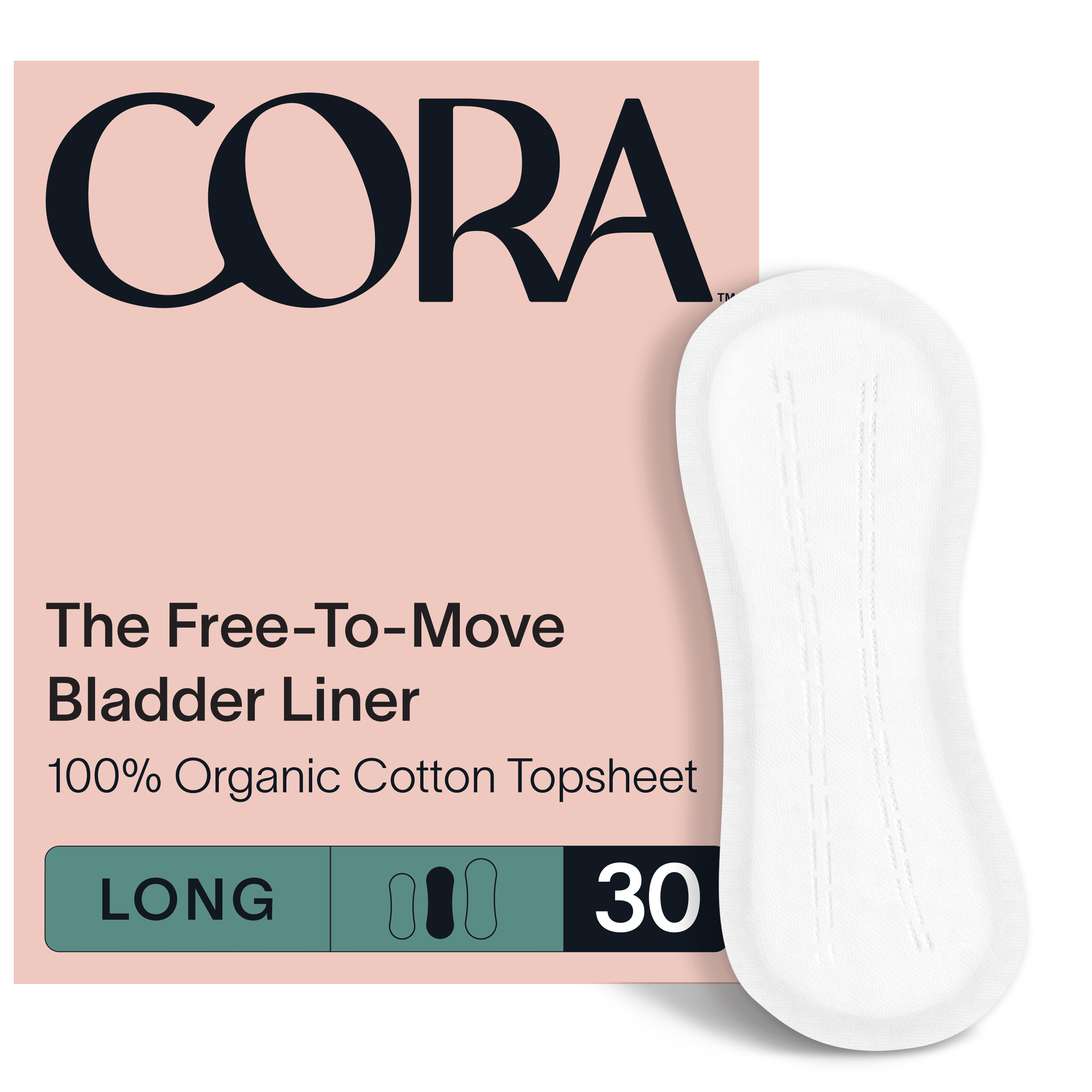 Cora 100% Organic Cotton Topsheet Bladder Incontinence Liners, Long ...