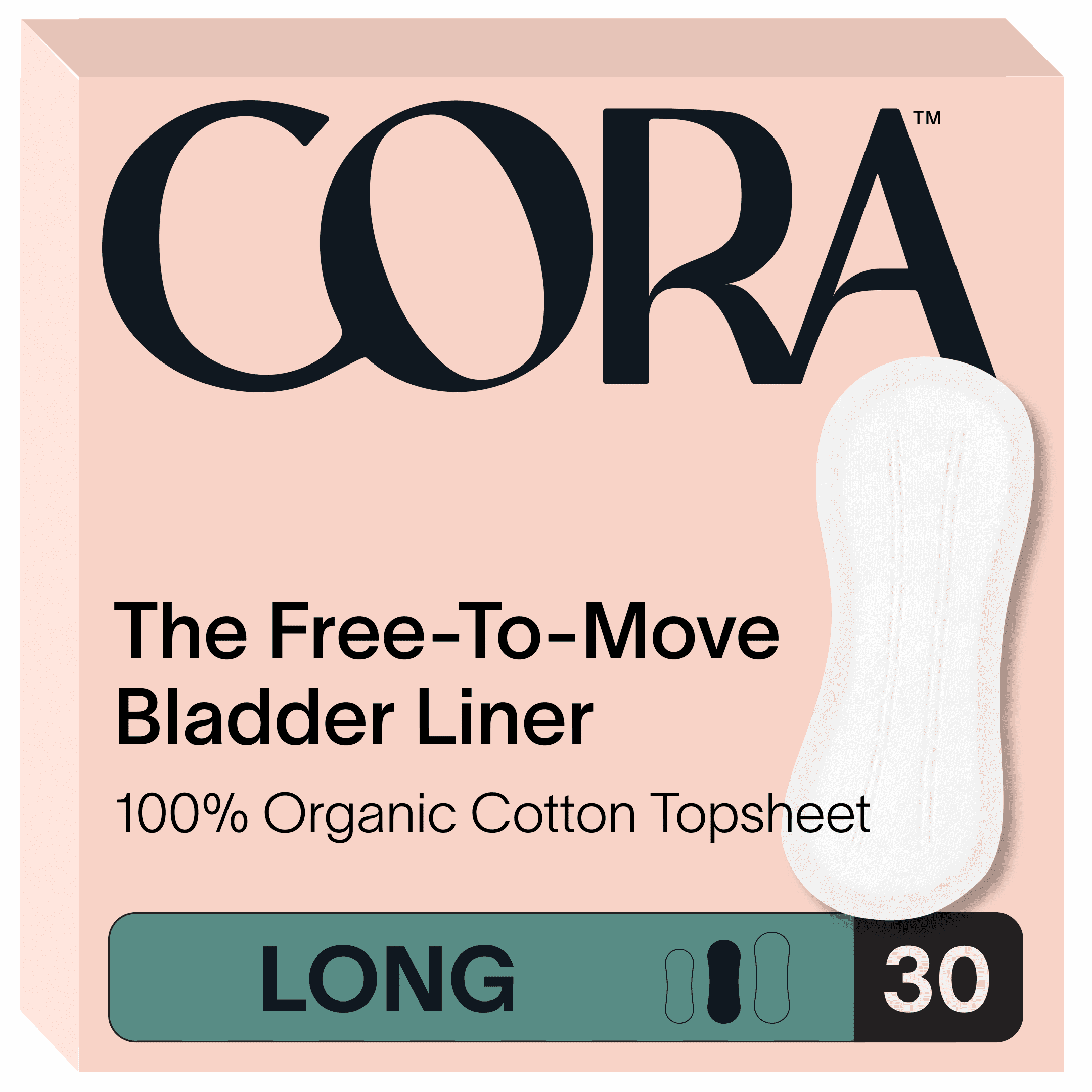 Cora 100% Organic Cotton Topsheet Bladder Incontinence Liners, Long ...