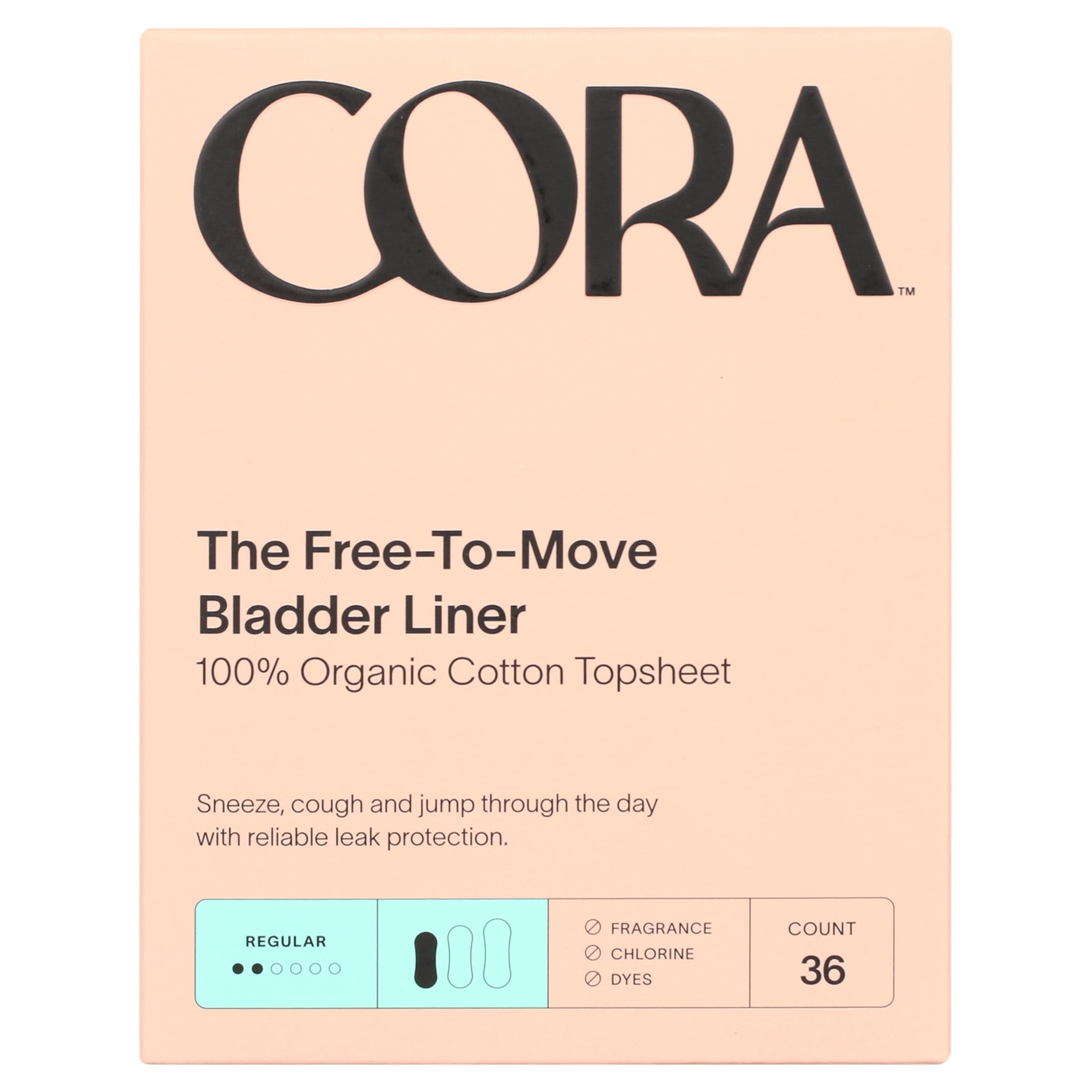 Cora 100% Organic Cotton Topsheet Bladder Incontinence Liners, Regular ...