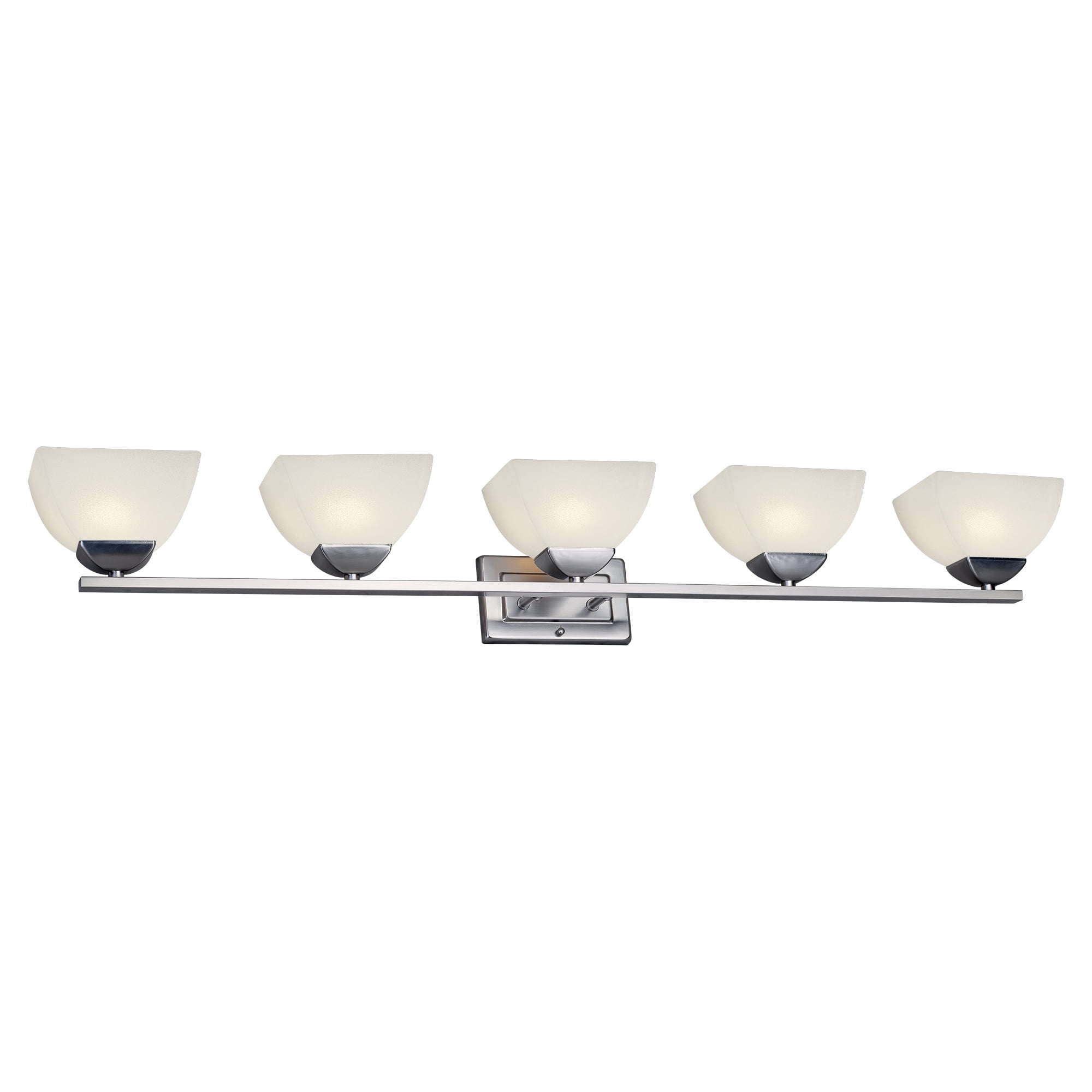 Cora 5-Light Brushed Nickel Bath Bracket with Satin White Glass ...