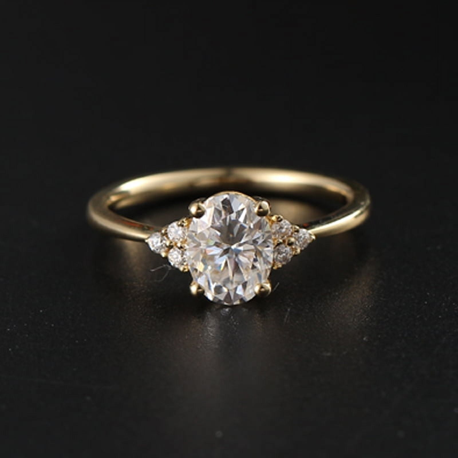 Cora Jewellery 1.5CT Muse Setting Oval Moissanite Engagement Ring For ...