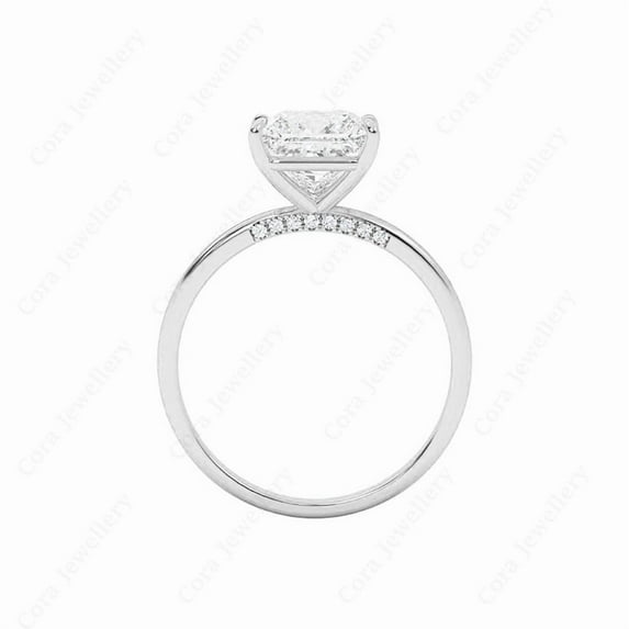 Cora Jewellery 2.5CT Bridge Diamond Radiant Moissanite Solitaire ...