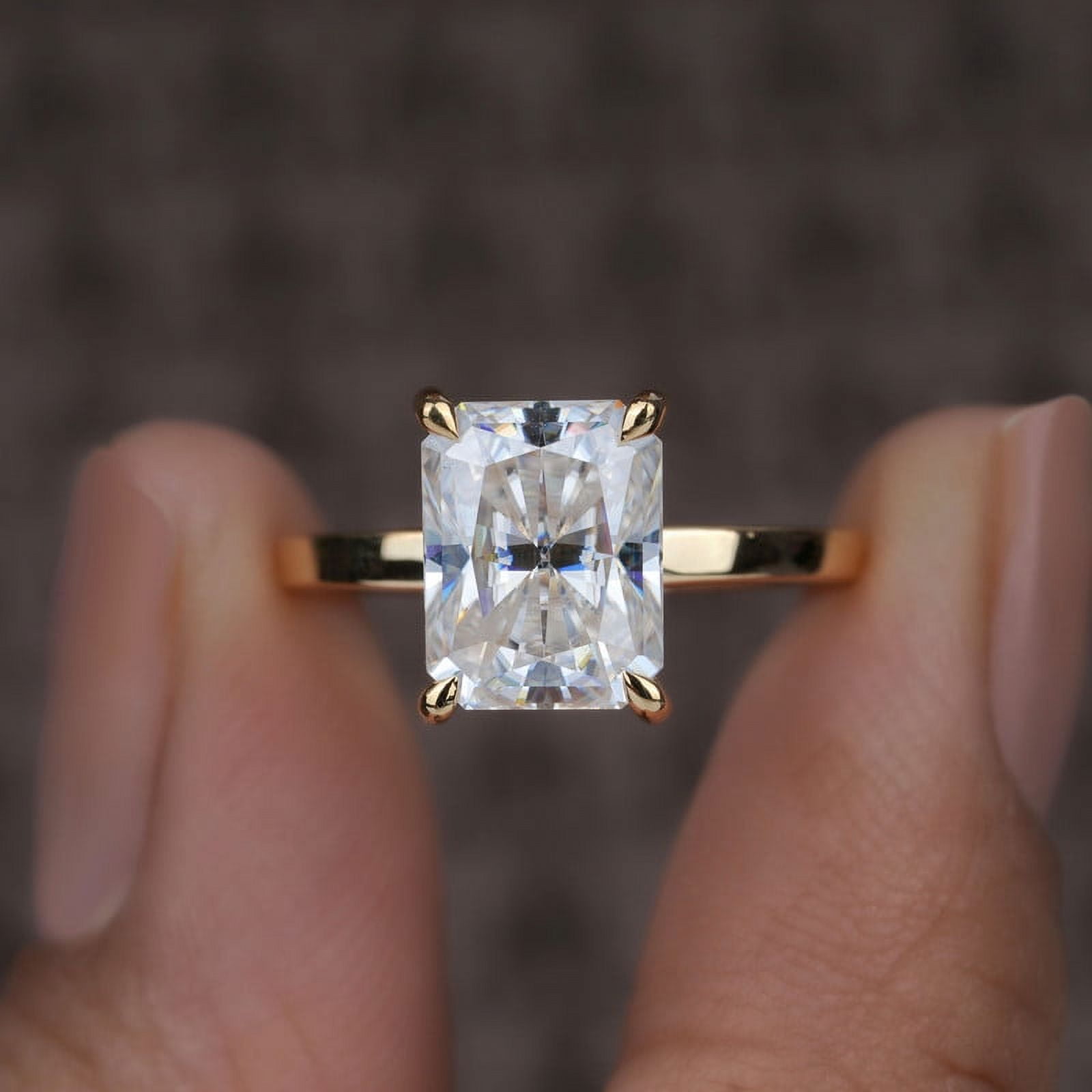 Cora Jewellery 2.5CT Cathedral Setting Radiant Moissanite Hidden Halo ...