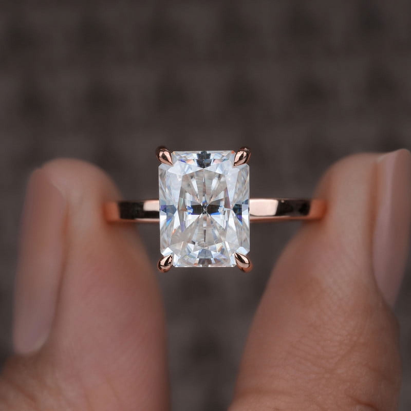 Cora Jewellery 2.5CT Cathedral Setting Radiant Moissanite Solitaire ...