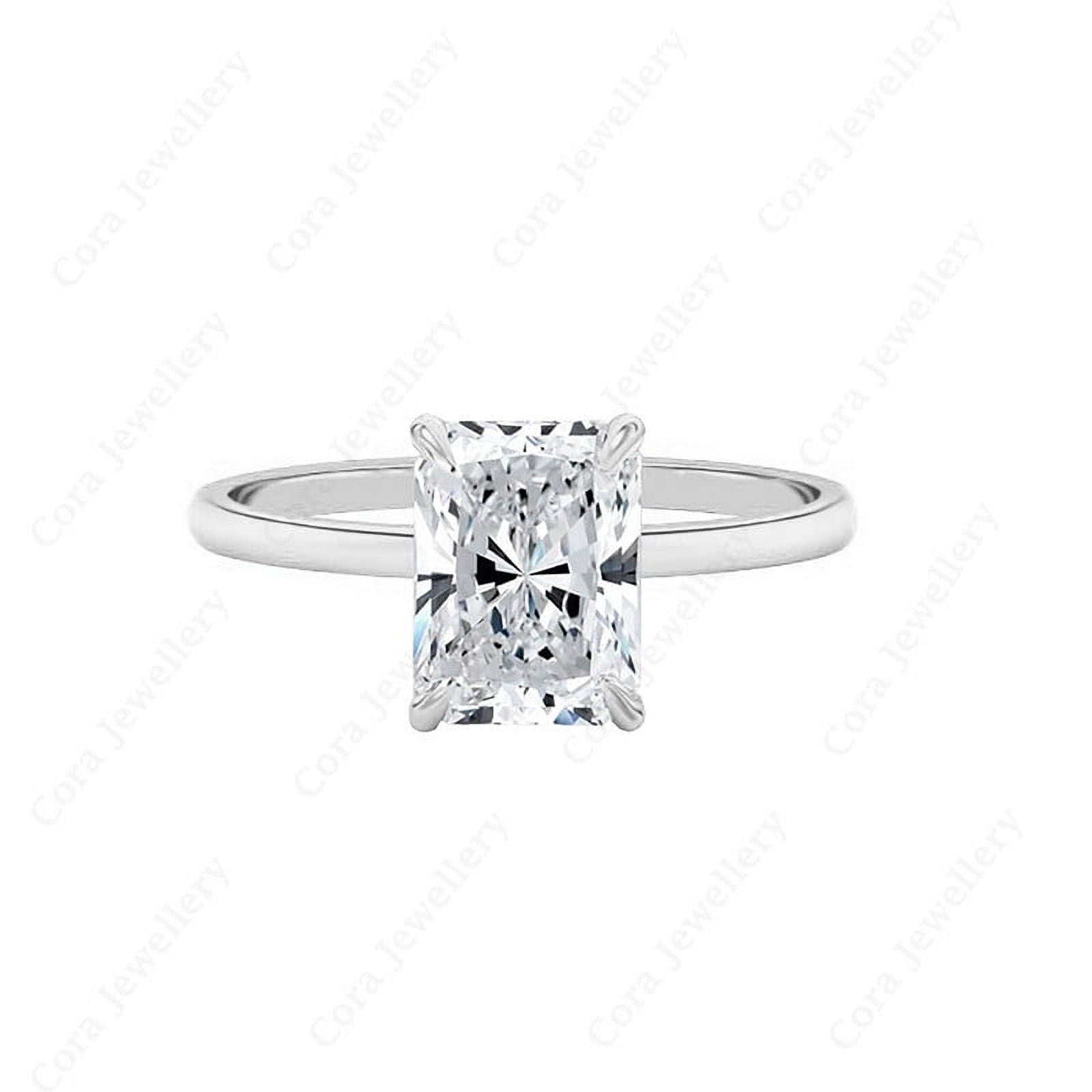 Cora Jewellery 2.5CT Radiant Moissanite Bridge Diamond Solitaire ...