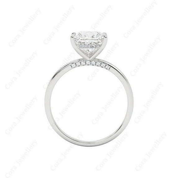 Cora Jewellery 2CT Bridge Diamond Heart Moissanite Hidden Halo ...