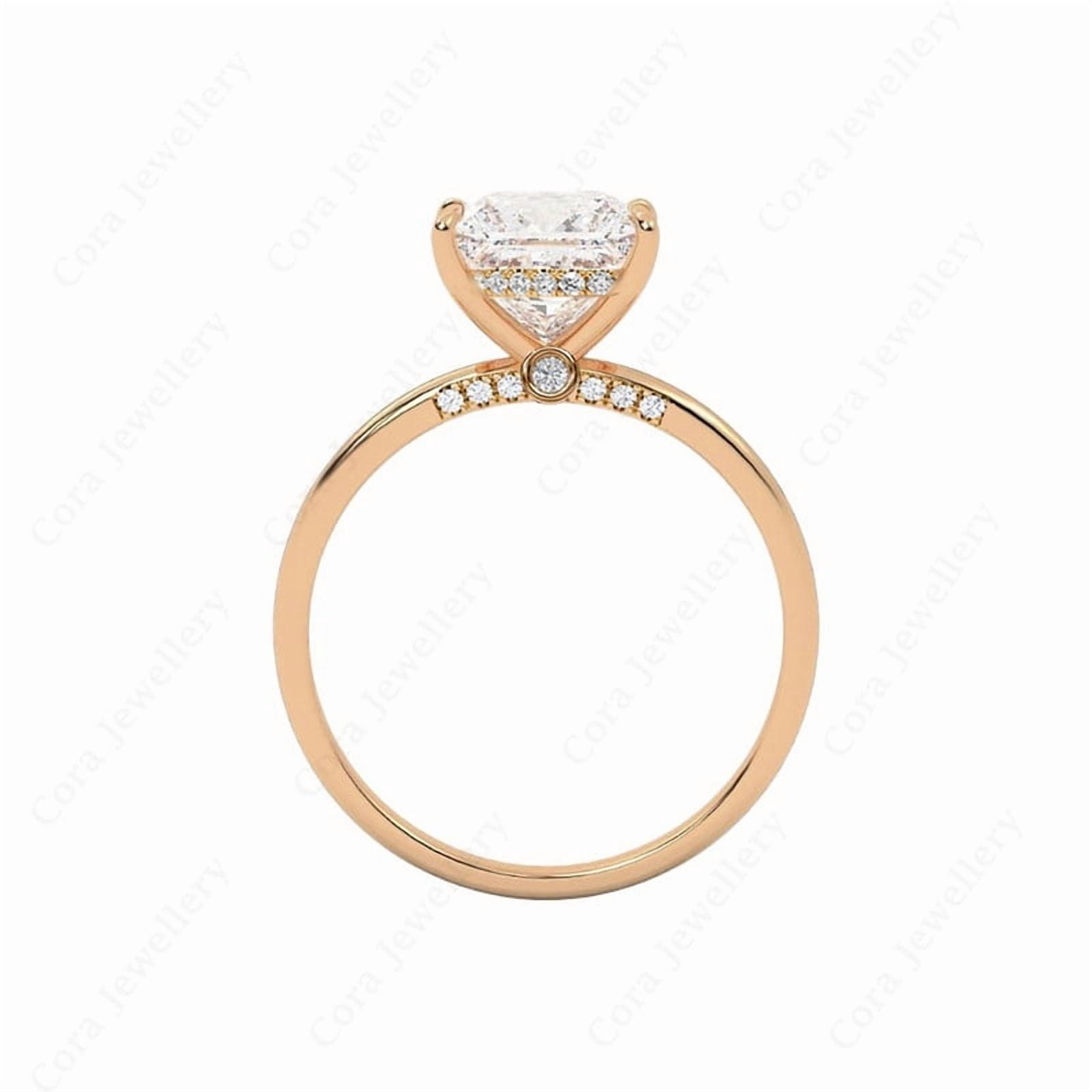 Cora Jewellery 2CT Bridge Diamond Heart Moissanite Hidden Halo Peekaboo ...