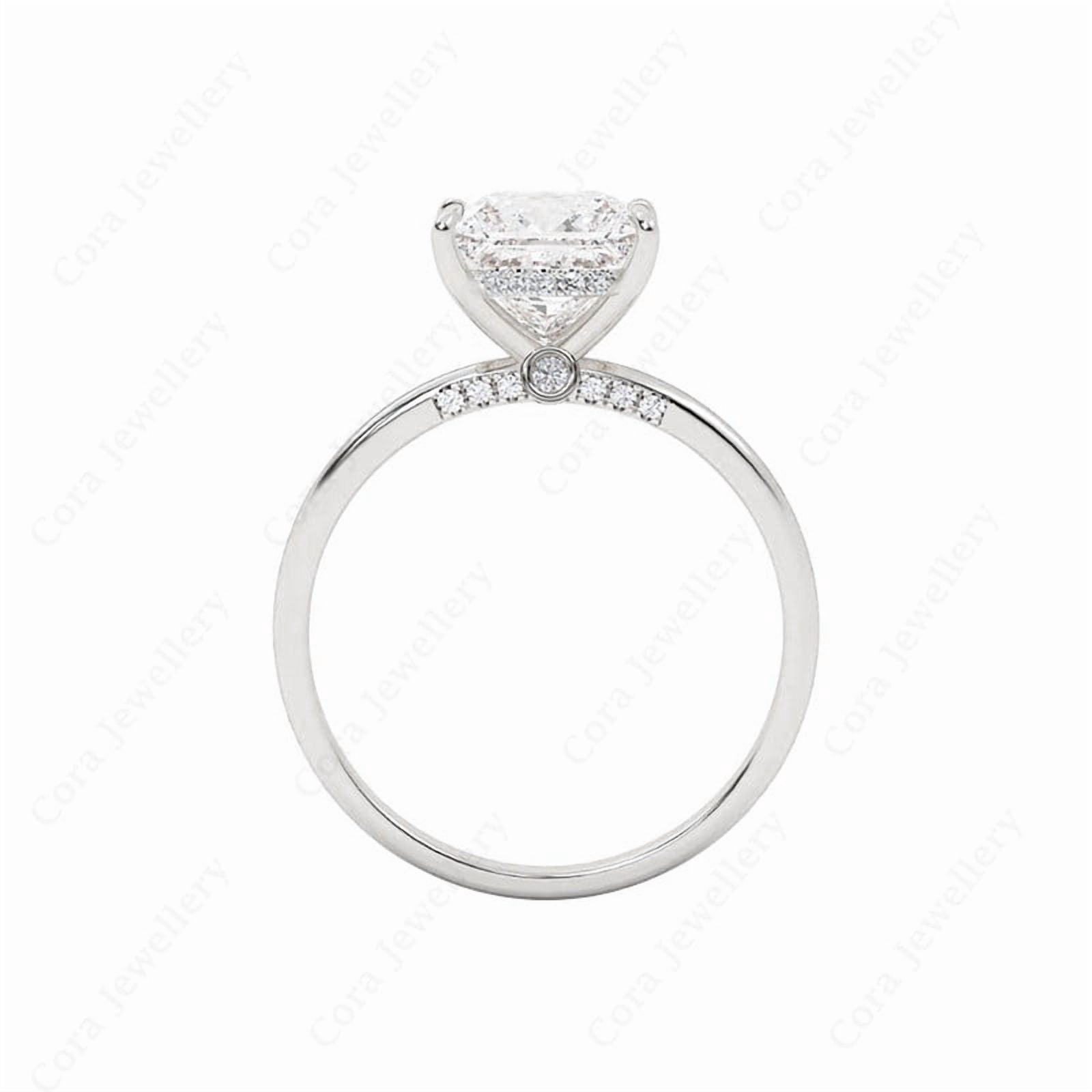 Cora Jewellery 2CT Bridge Diamond Heart Moissanite Hidden Halo Peekaboo ...