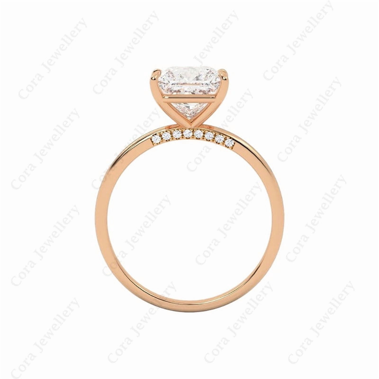 Cora Jewellery 2CT Bridge Diamond Heart Moissanite Solitaire Engagement ...