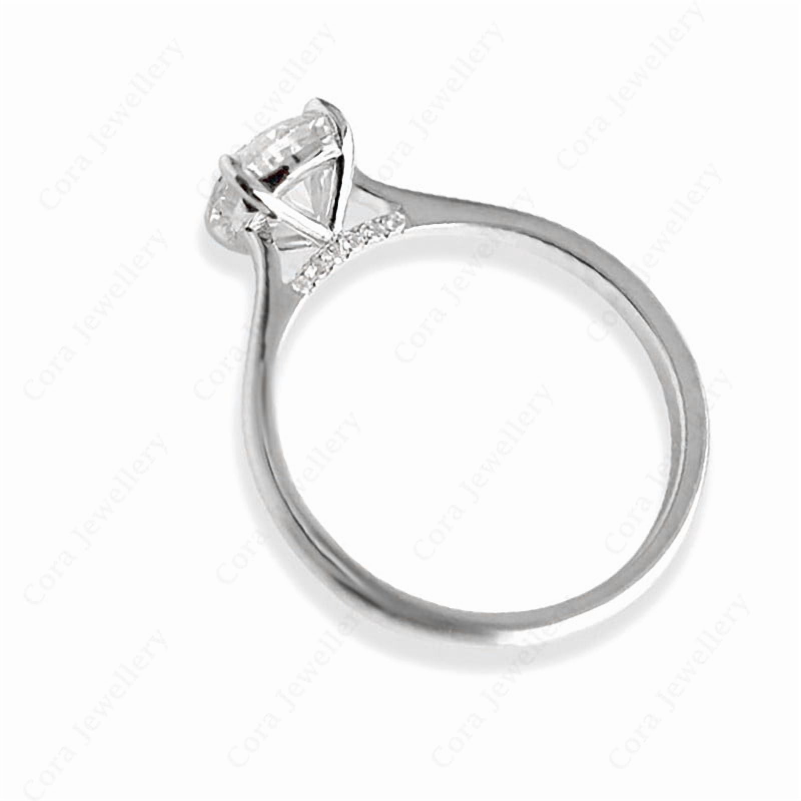 Cora Jewellery 2CT Bridge Diamond Heart Moissanite Solitaire Engagement ...