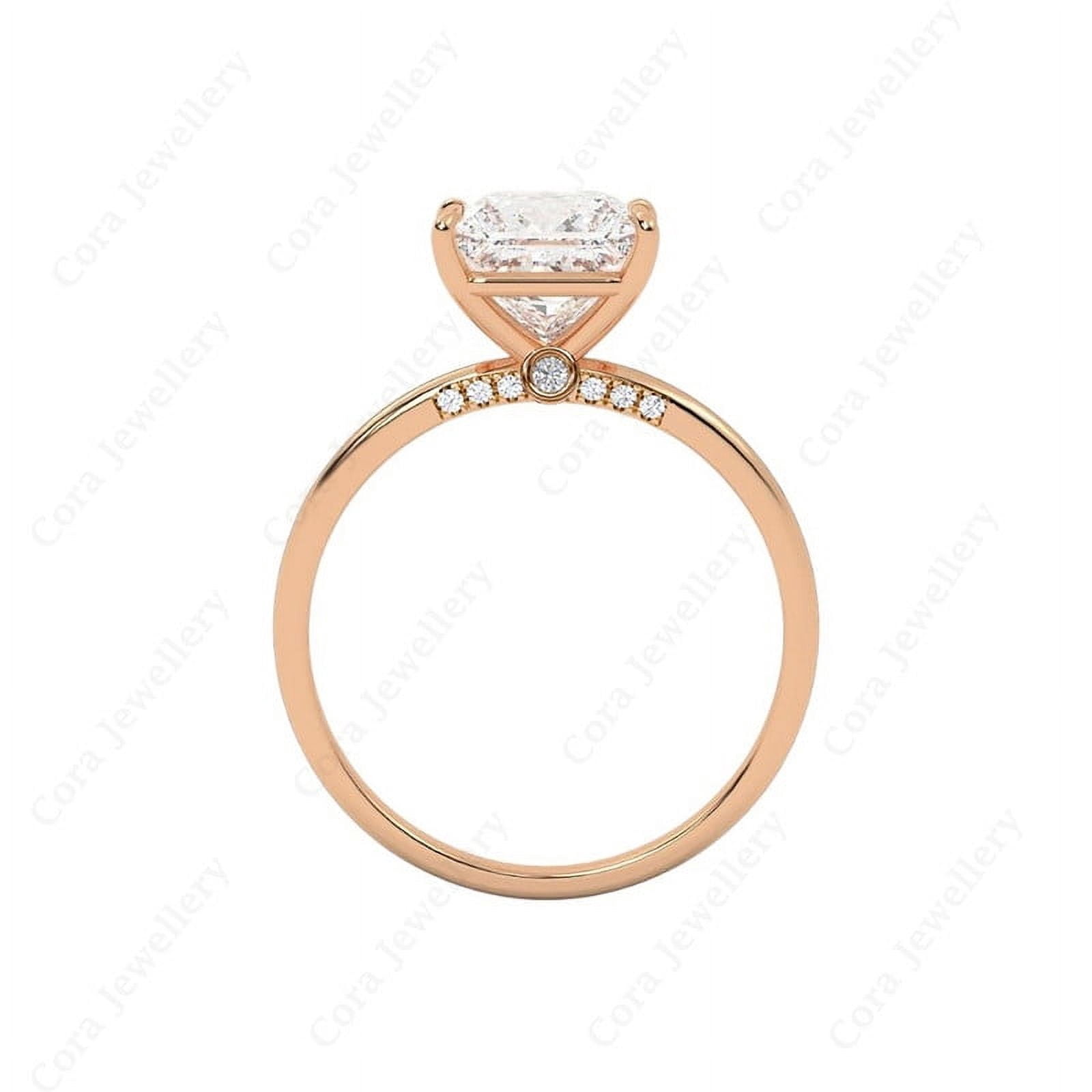 Cora Jewellery 2CT Bridge Diamond Heart Moissanite Solitaire Peekaboo ...