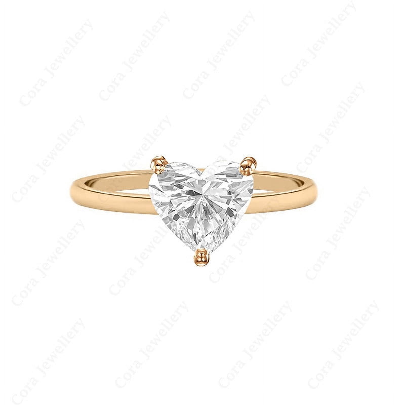 Cora Jewellery 2CT Heart Moissanite Bridge Diamond Solitaire Engagement ...
