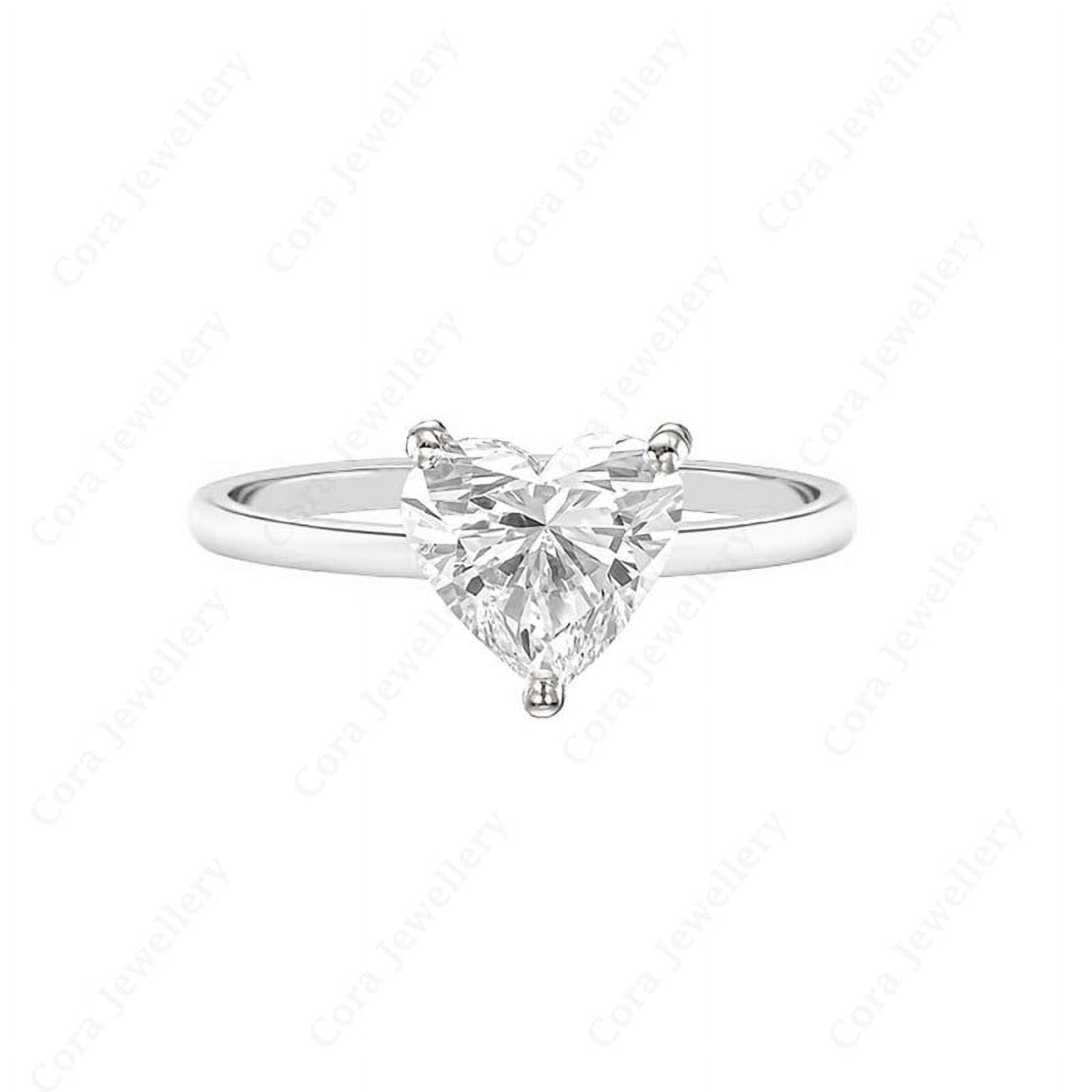 Cora Jewellery 2CT Heart Moissanite Bridge Diamond Solitaire Engagement ...