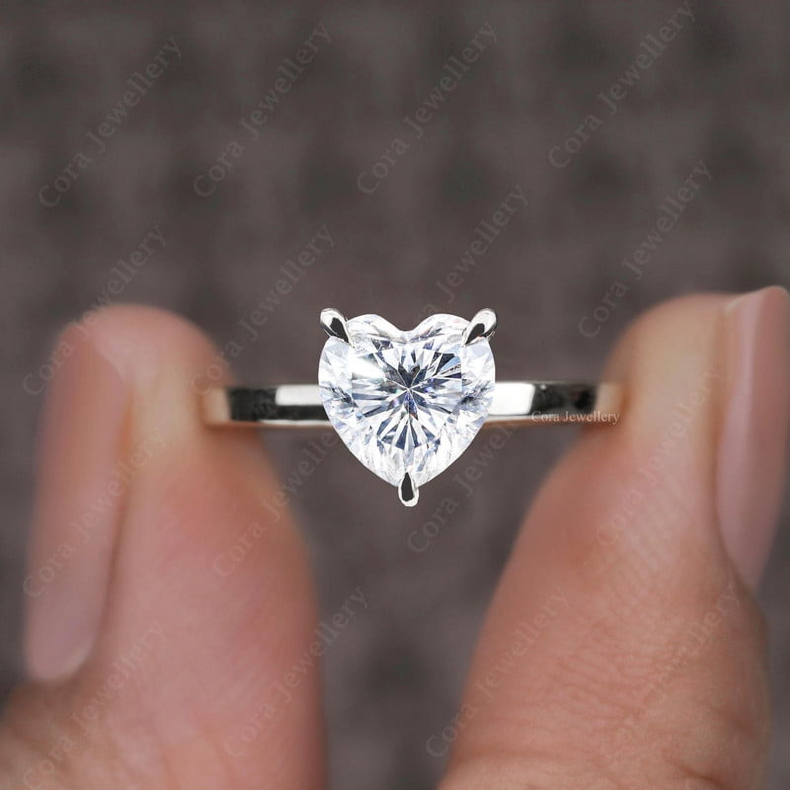 Cora Jewellery 2CT Heart Moissanite Bridge Diamond Hidden Halo ...