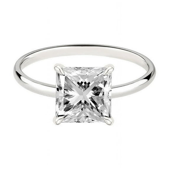 Cora Jewellery 2CT Princess cut Moissanite Hidden Halo Engagement Ring ...