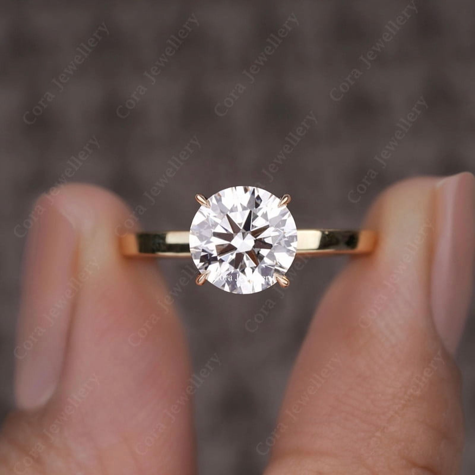 Cora Jewellery 2CT Round Moissanite Bridge Diamond Hidden Halo ...