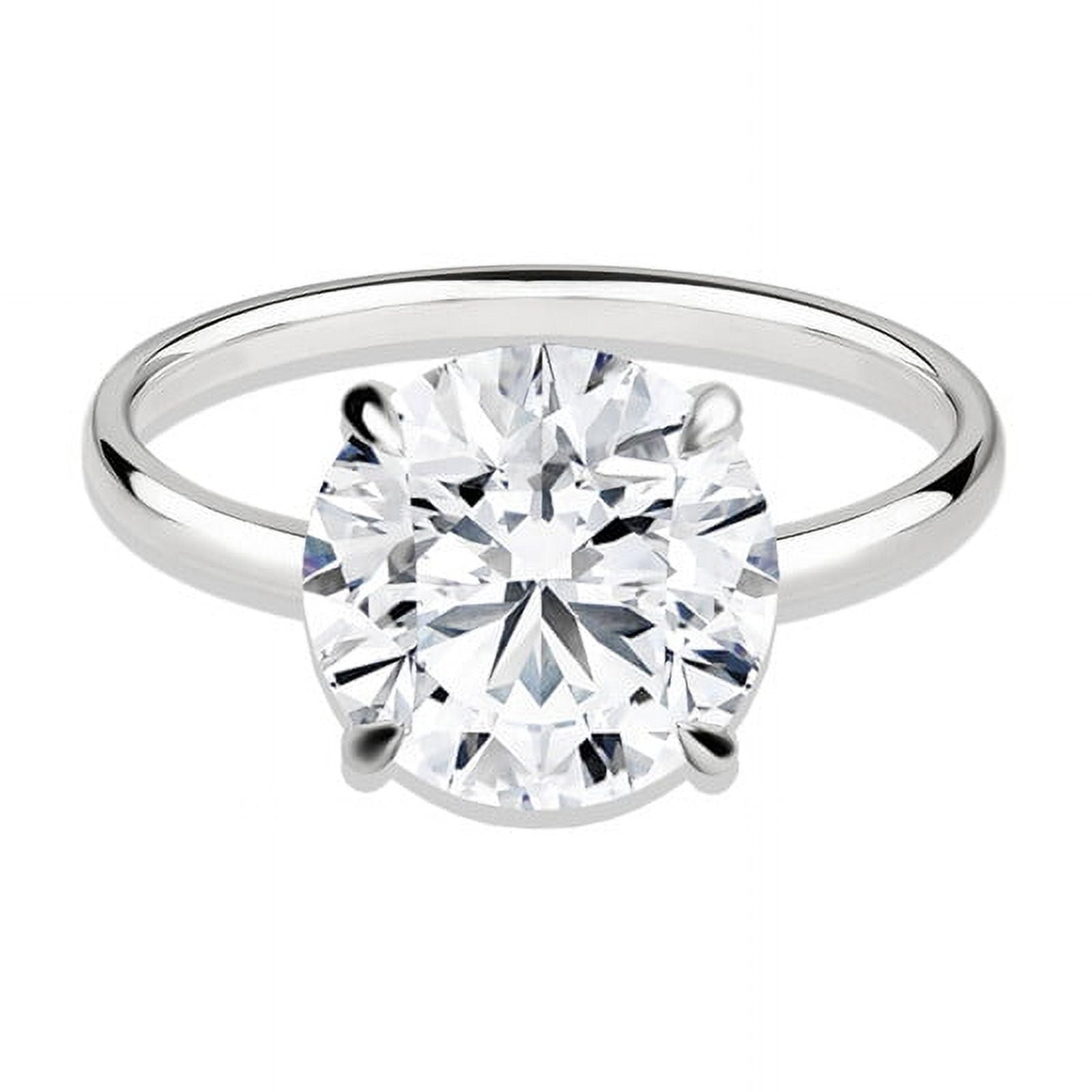 Cora Jewellery 3.0CT Round Moissanite Enagagement Ring, 18K White Gold ...