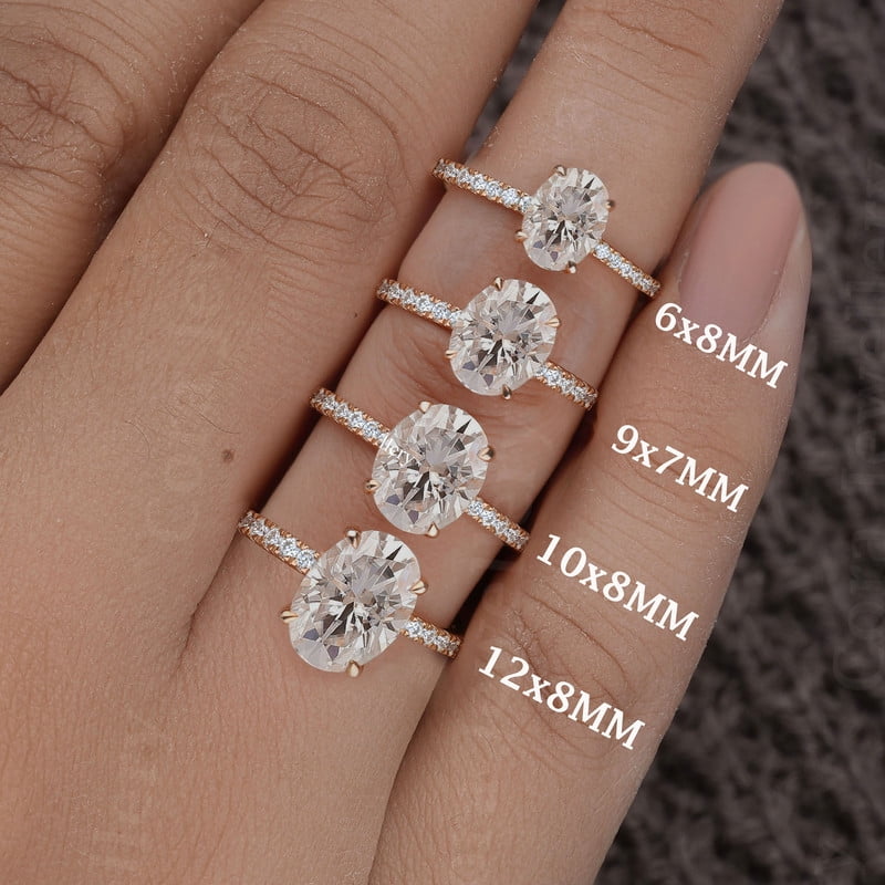 Cora Jewellery 3.75CT Oval Moissanite Enagagement Ring for Women, 18K Rose Gold - Walmart.com