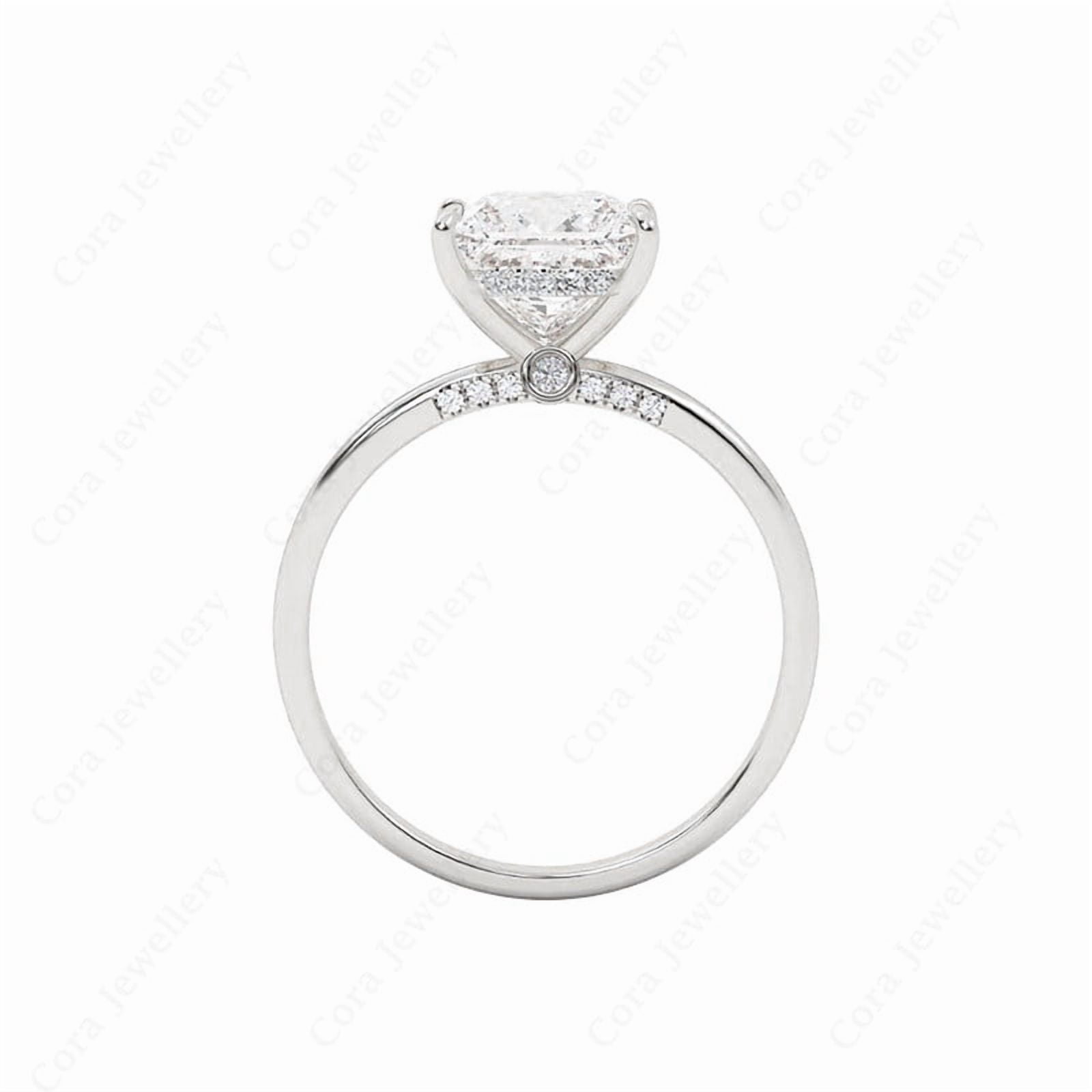 Cora Jewellery 3CT Peekabbo Bridge Diamond Pear Moissanite Hidden Halo ...