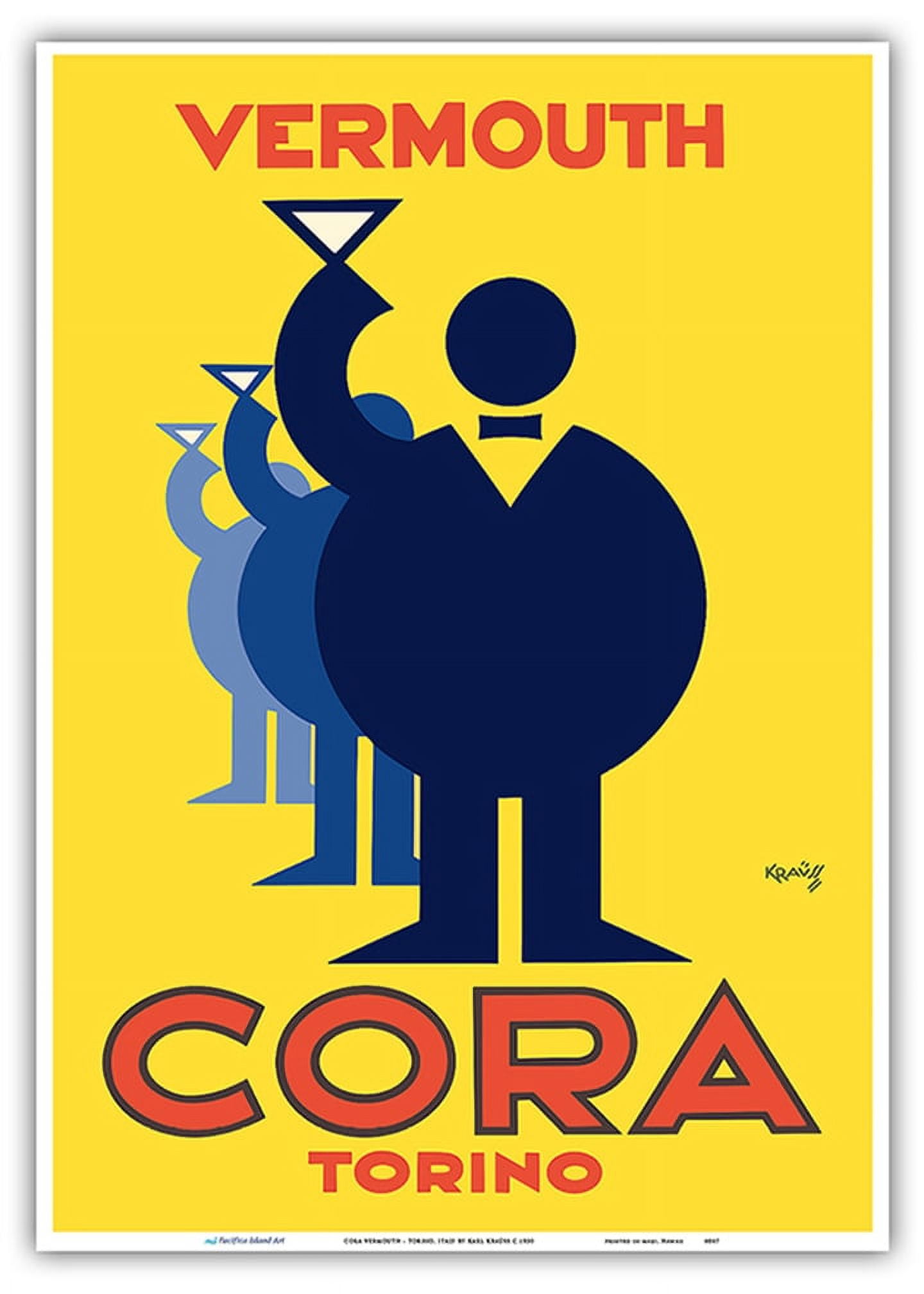 Cora Vermouth - Torino Italy - Vintage Advertising Poster by Karl Kraüss c.1930 - Master Art ...