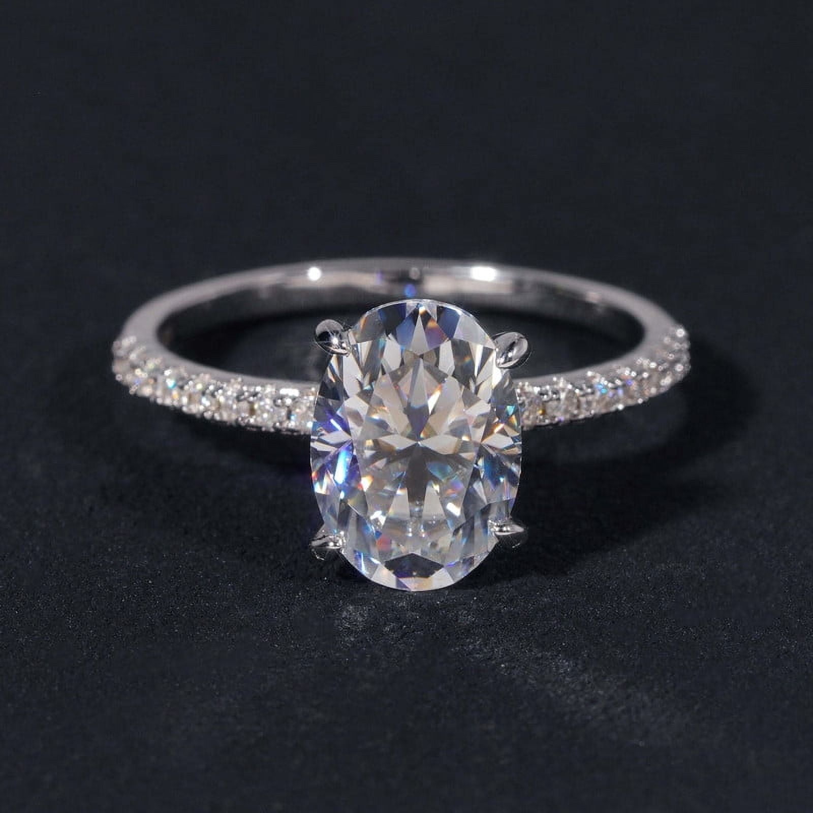 Cora jewellery 3CT Oval Moissanite Engagement Ring For Women, 14K Yellow Gold - Walmart.com