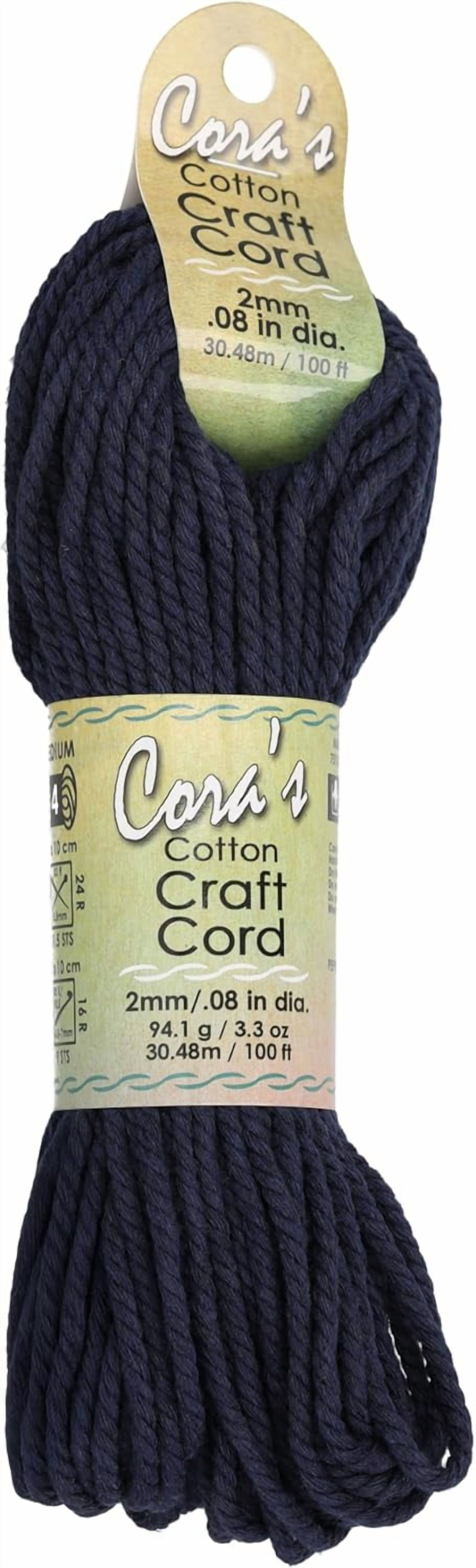 Cora’s Cotton Craft Cord – Twisted Macramé Cord, Navy, 2 mm, 100 Ft ...