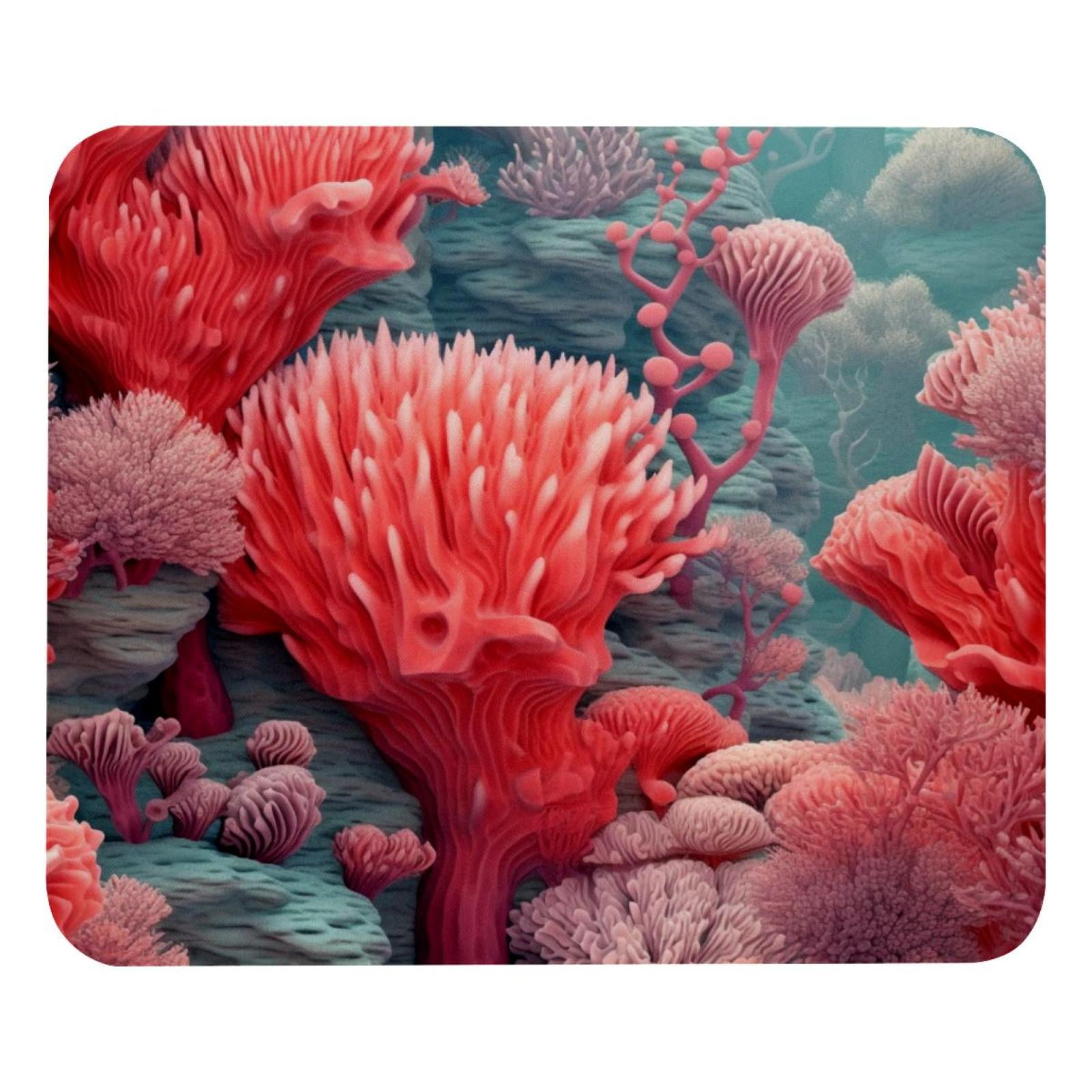Coral 8.3x9.8 Inch Square Gaming Mouse Pad with Non-Slip Rubber Bottom ...