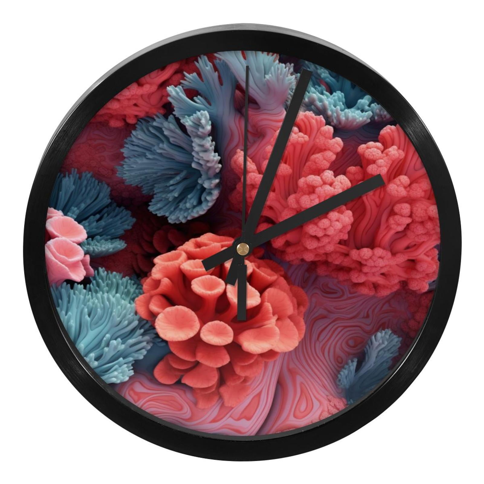 Coral 9.8 Inch Round Digital Wall Clock Silent Non-Ticking Battery ...