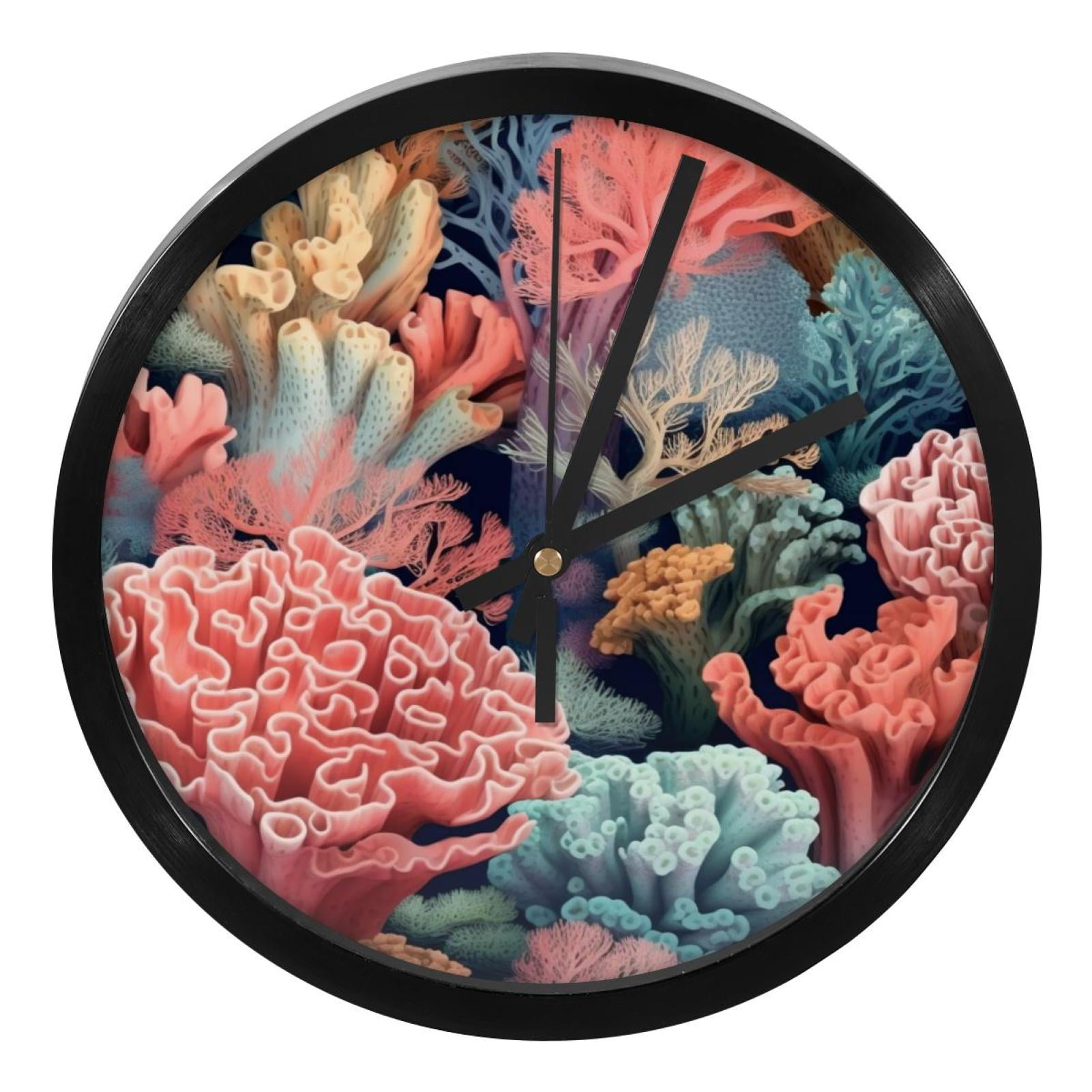 Coral 9.8 Inch Silent Round Digital Wall Clock - Battery Operated ...